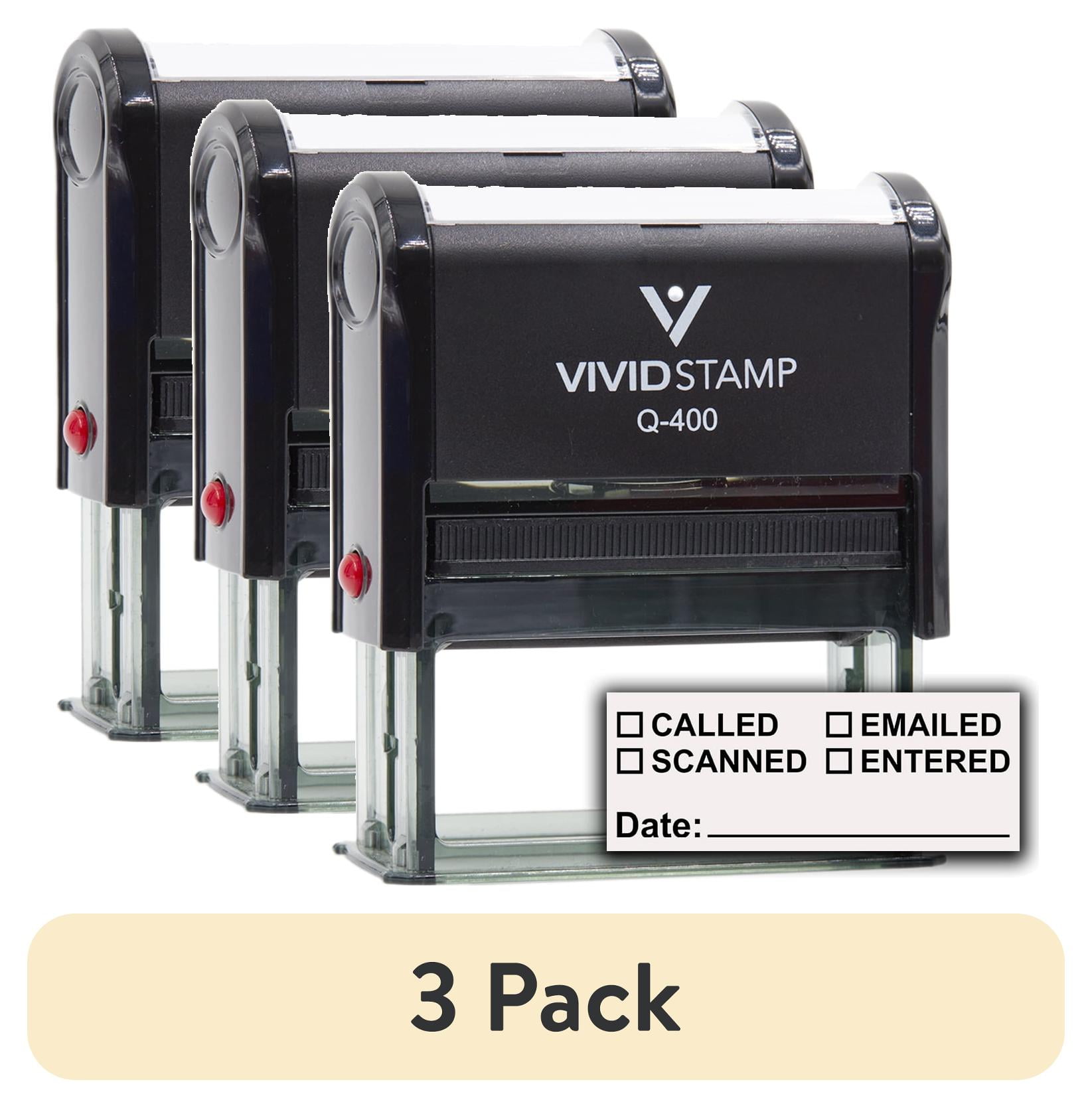 (3 pack) [] Called [] Scanned [] Emailed With Date Line Self-Inking ...