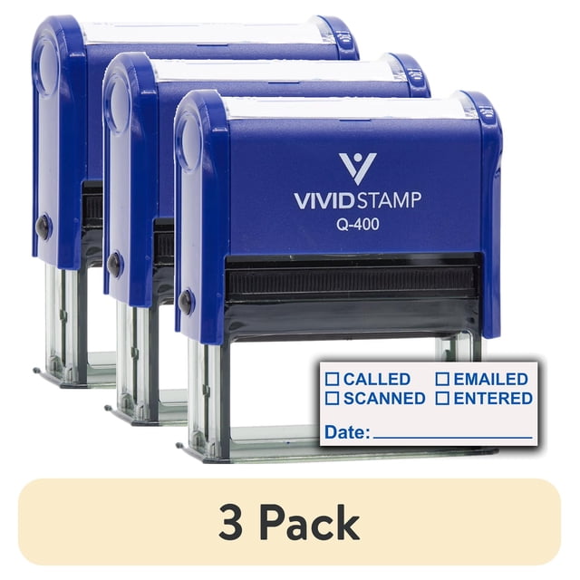 (3 pack) [] Called [] Scanned [] Emailed With Date Line Self-Inking ...