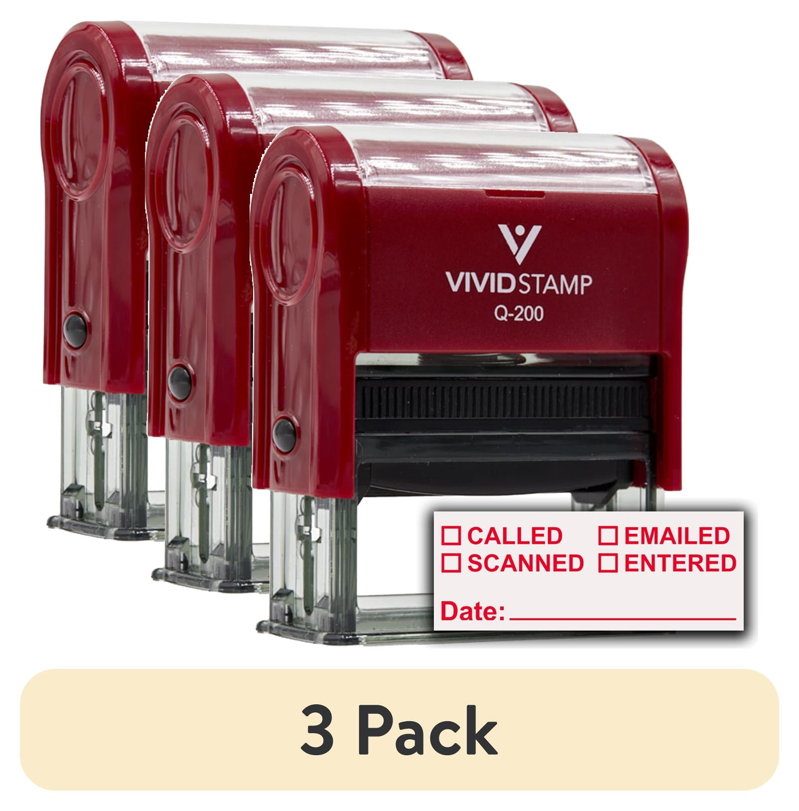 (3 pack) [] Called [] Scanned [] Emailed With Date Line Self-Inking ...