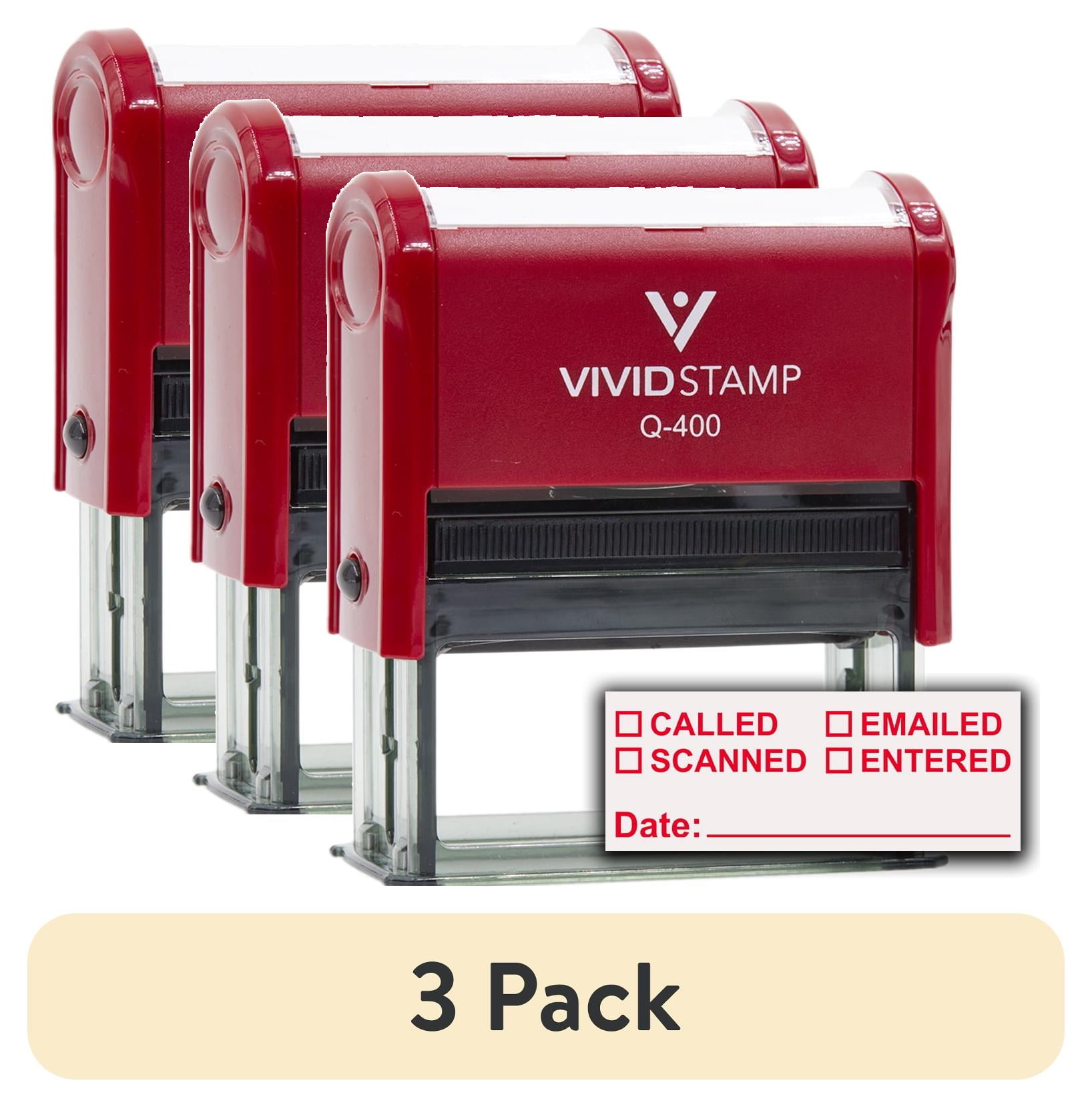 (3 pack) [] Called [] Scanned [] Emailed With Date Line Self-Inking ...