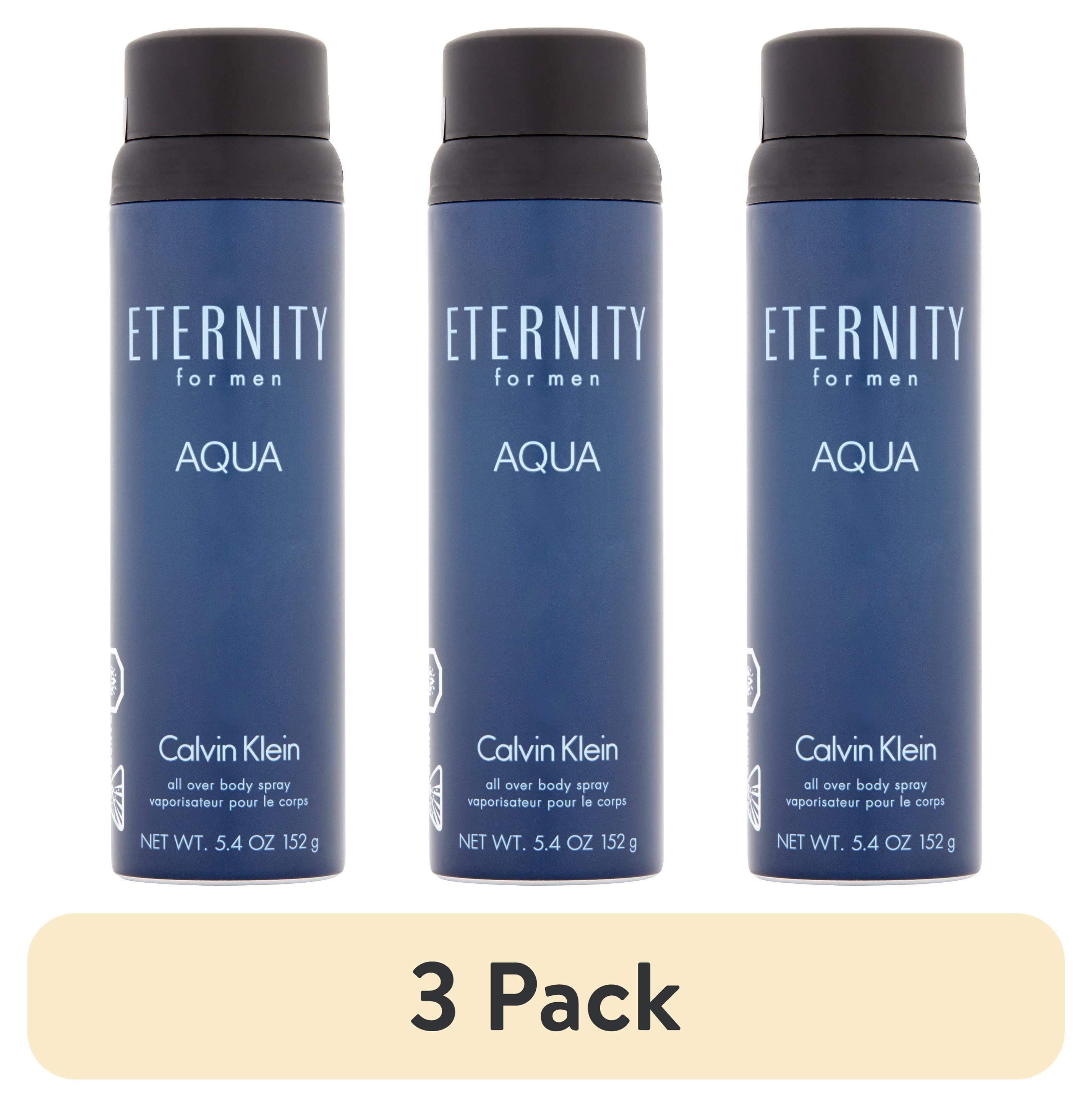 (3 pack) Calvin Klein Eternity Men's Aqua All Over Body Spray, 5.4 Fl ...