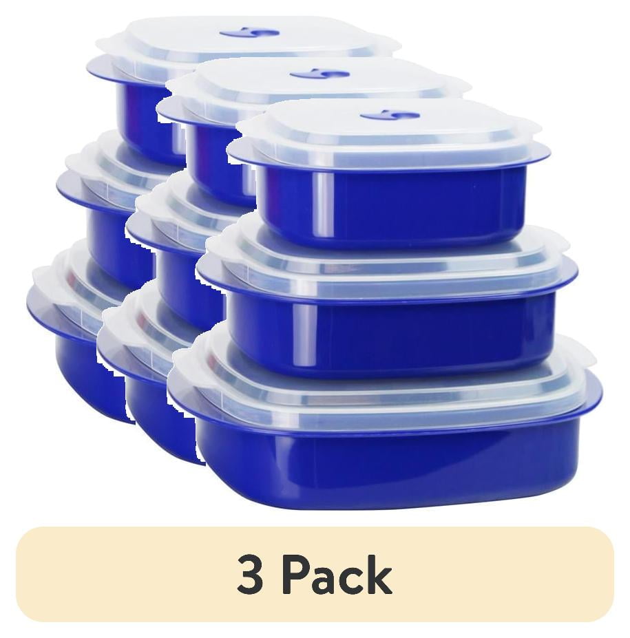 (3 pack) Calypso Basics, Microwave Cookware/ Storage Set, Indigo ...