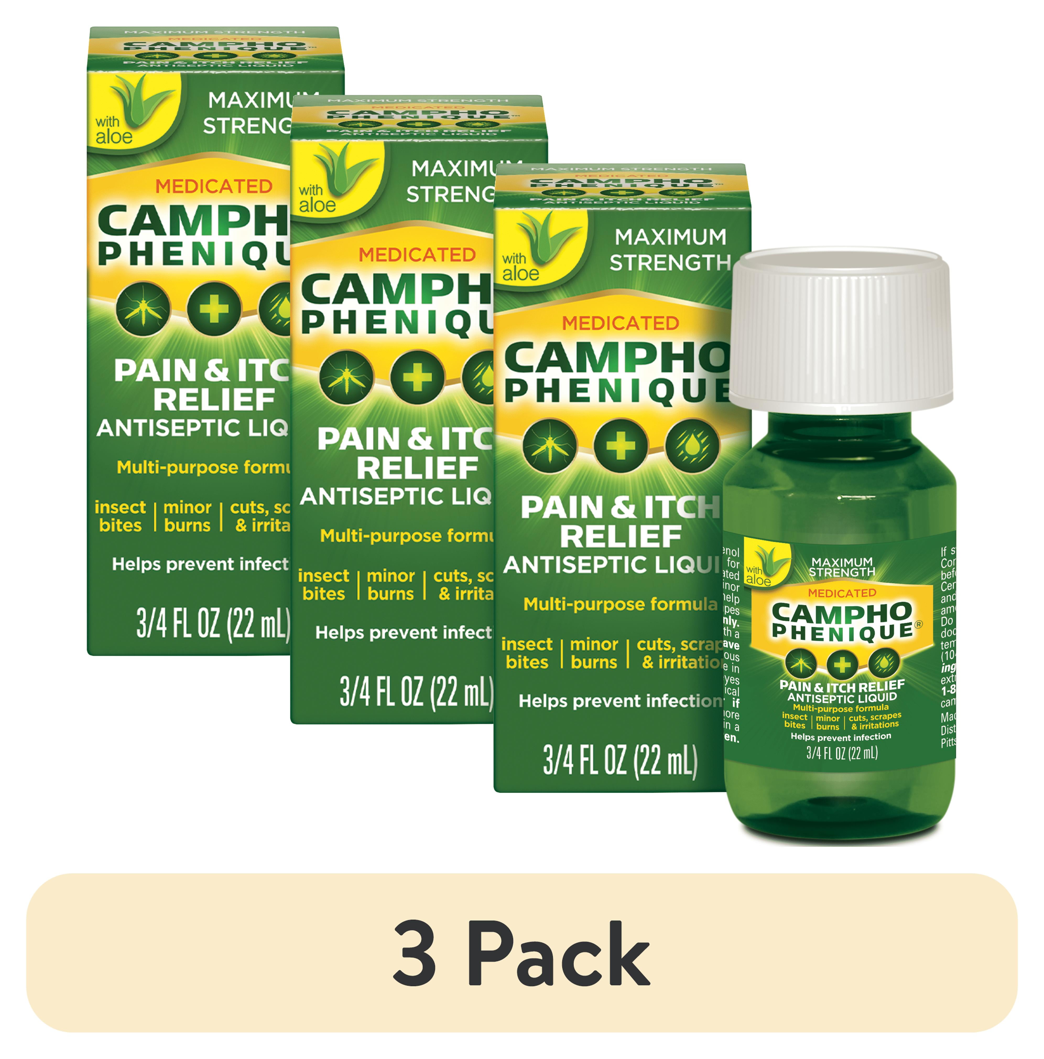 (3 pack) Campho Phenique Maximum Strength Antiseptic Liquid, Pain ...