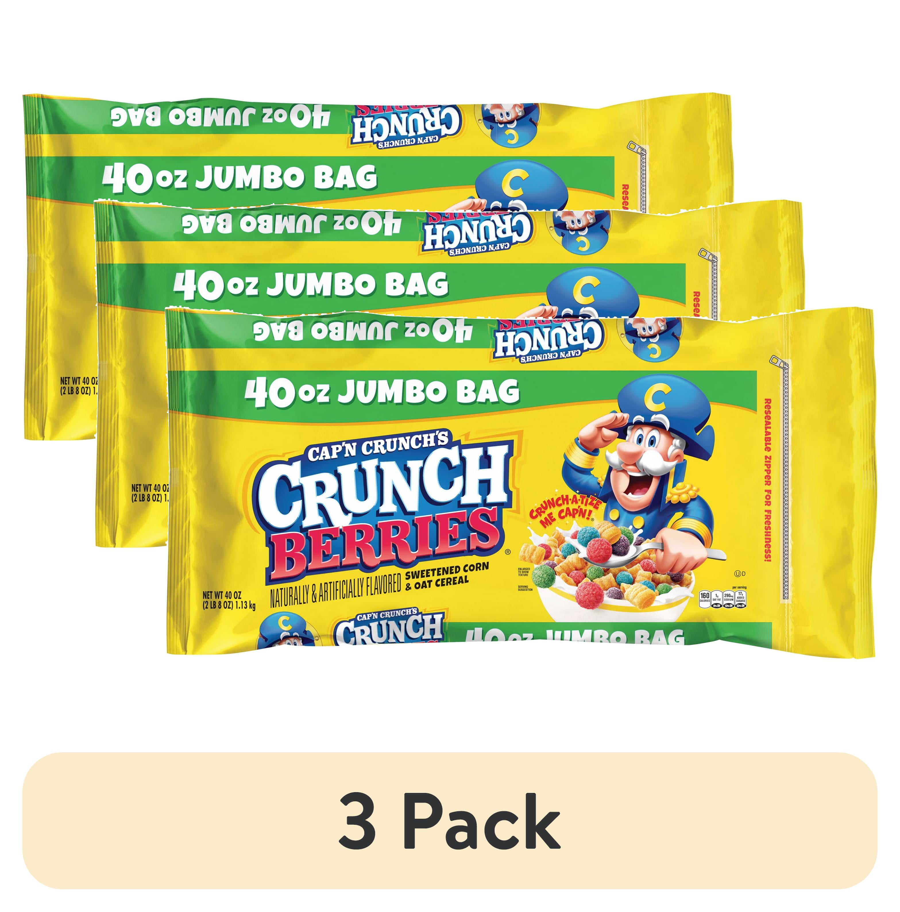 (3 pack) Cap'n Crunch's Crunch Berries, Mega Bag, 40 oz - Walmart.com