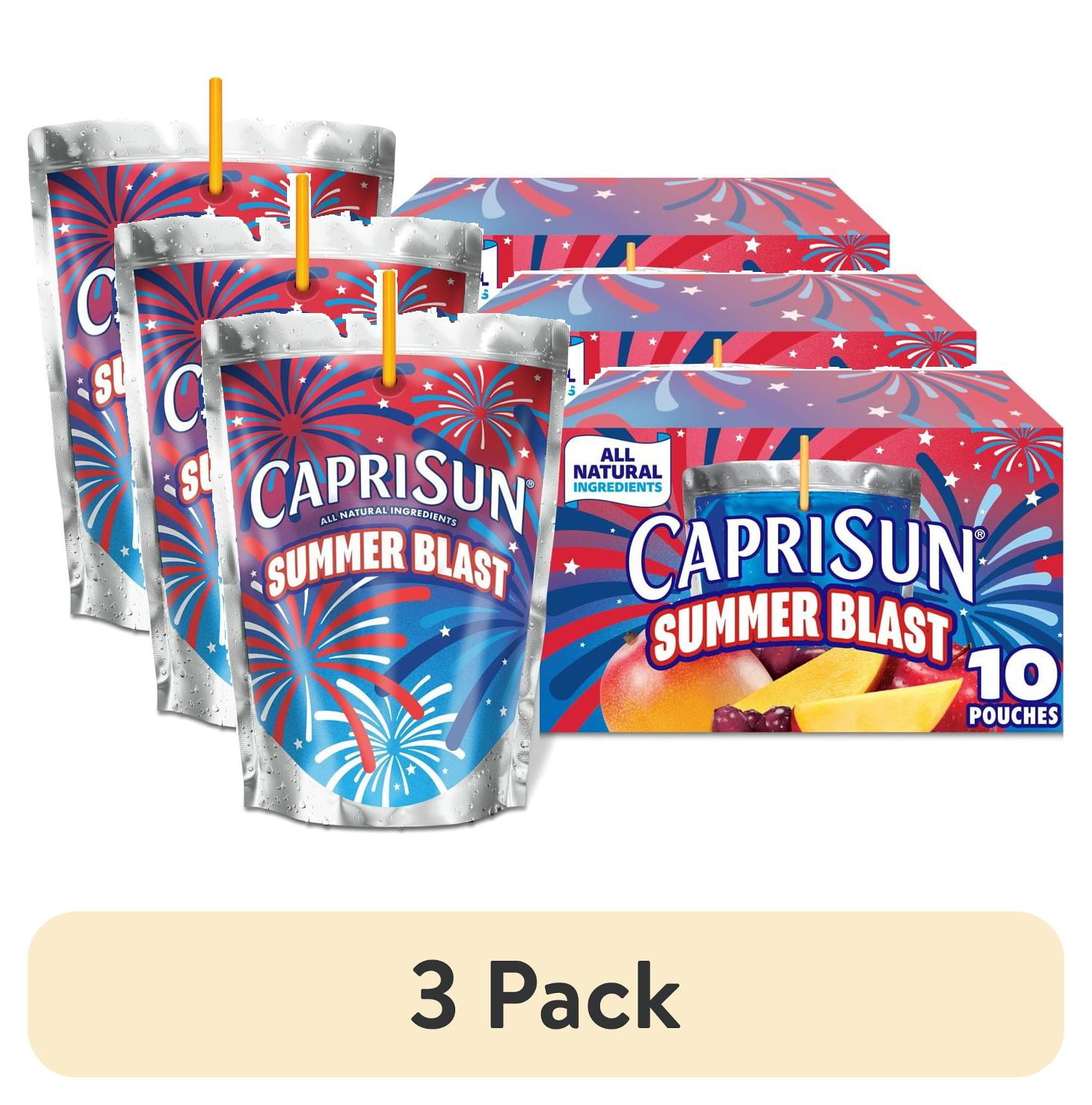 (3 pack) Capri Sun Summer Blast Passion Fruit Mango - 10pk/6 fl oz ...