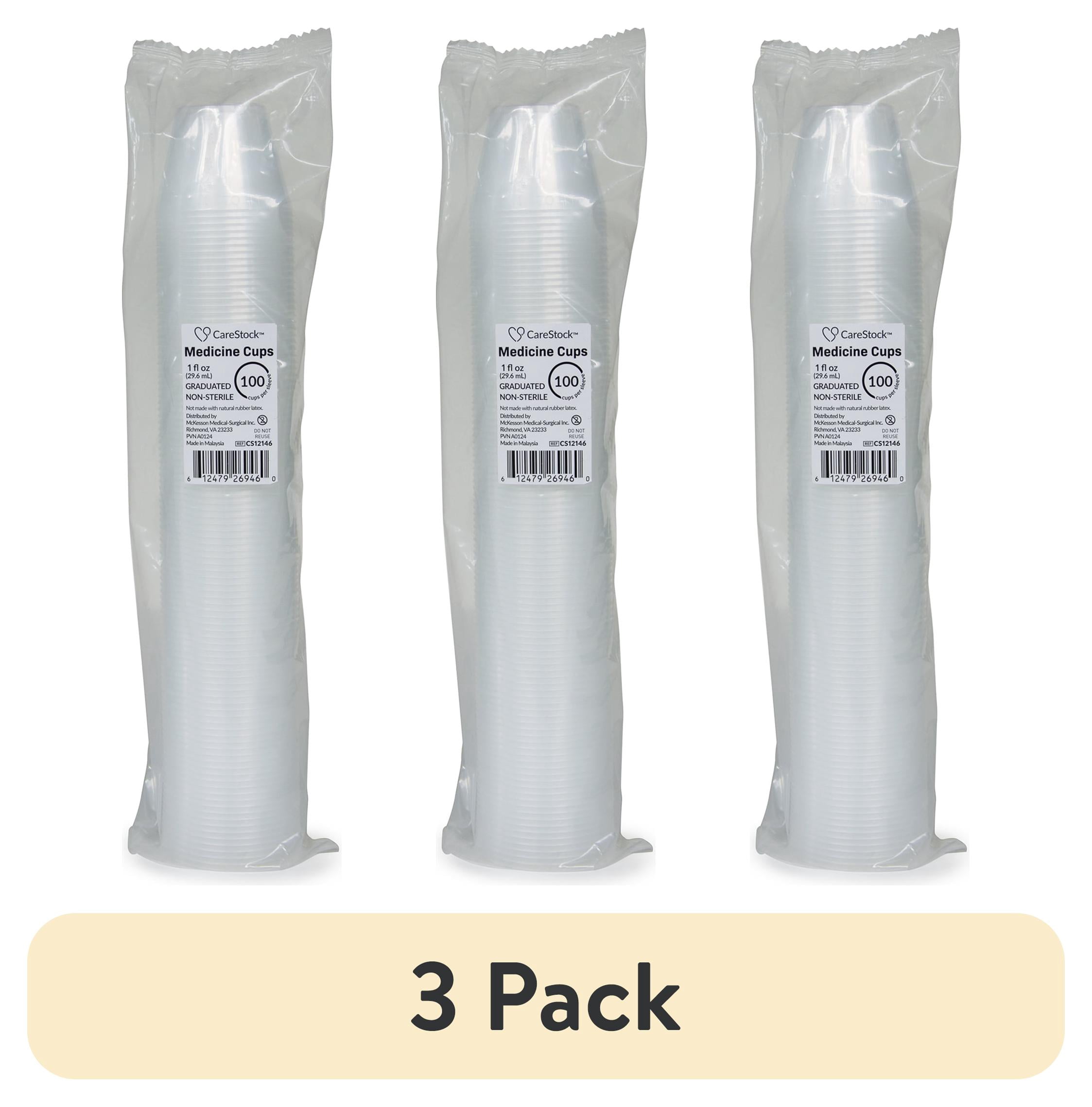 (3 pack) CareStock Medicine Cups, Disposable Cup with Measurement Lines ...