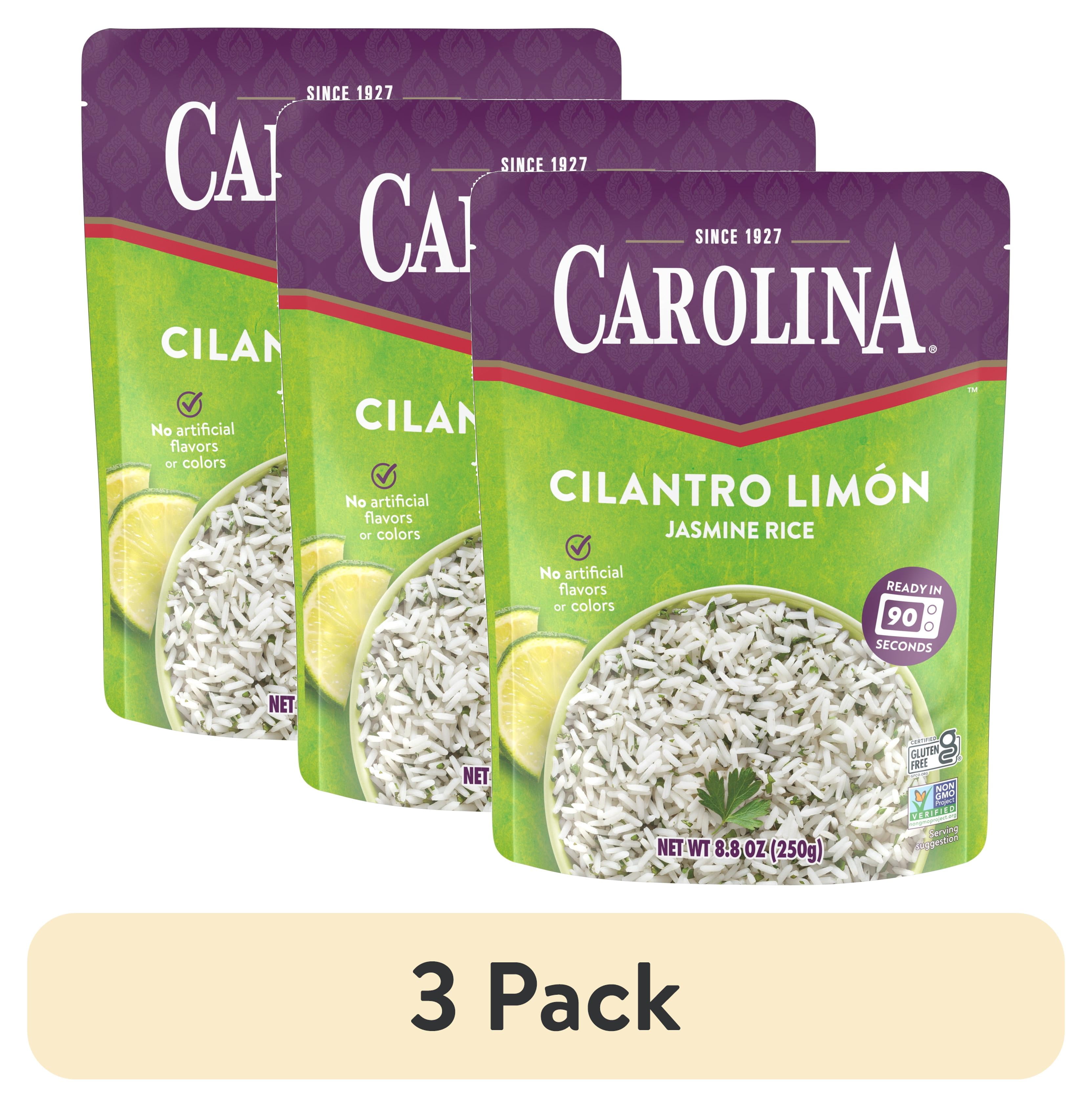 (3 pack) Carolina Ready-to-Heat Cilantro Limón Jasmine Rice, 8.8 oz Bag ...