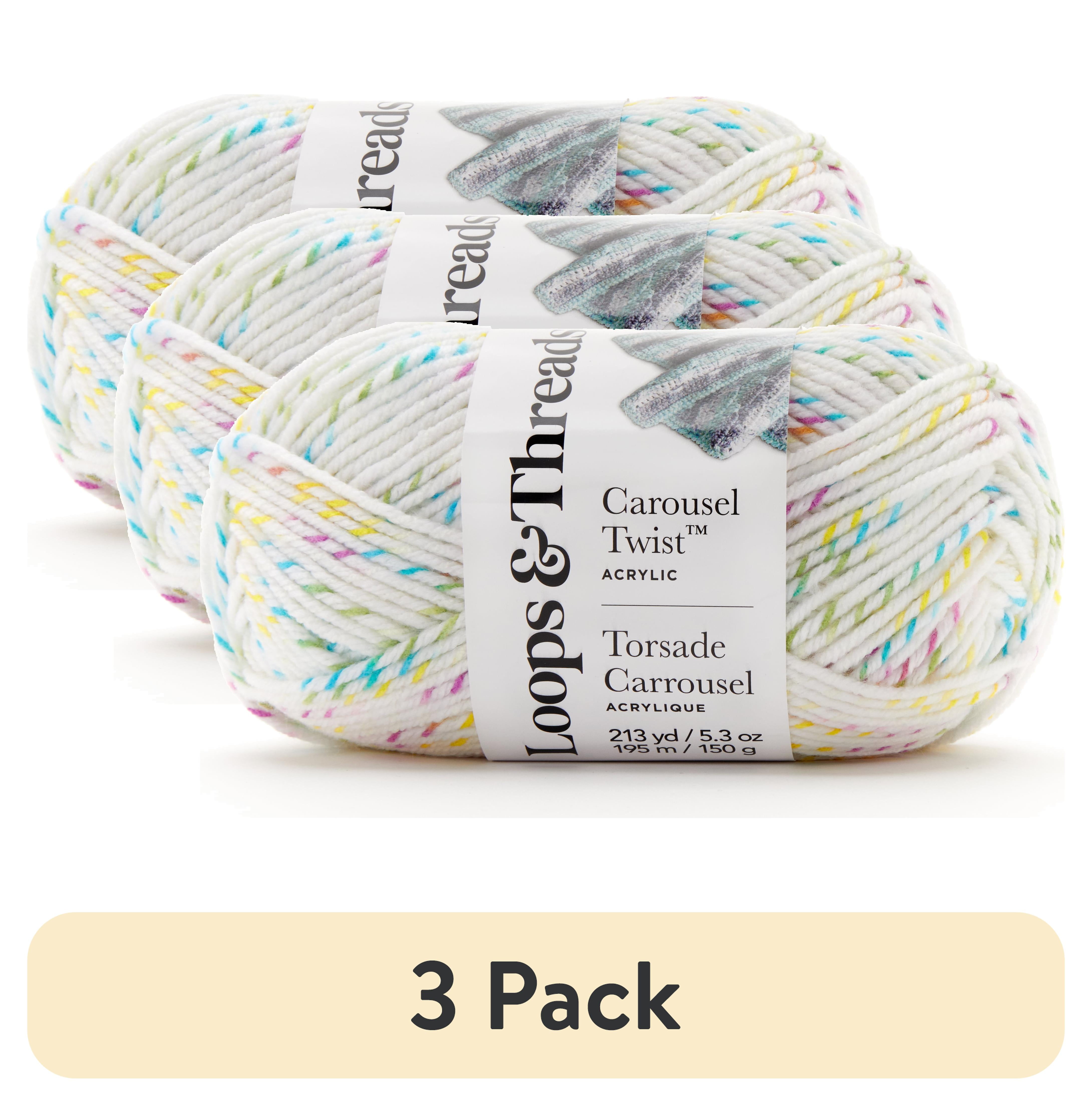 (3 pack) Carousel Twist Yarn by Loops & Threads - Yarn for Knitting ...