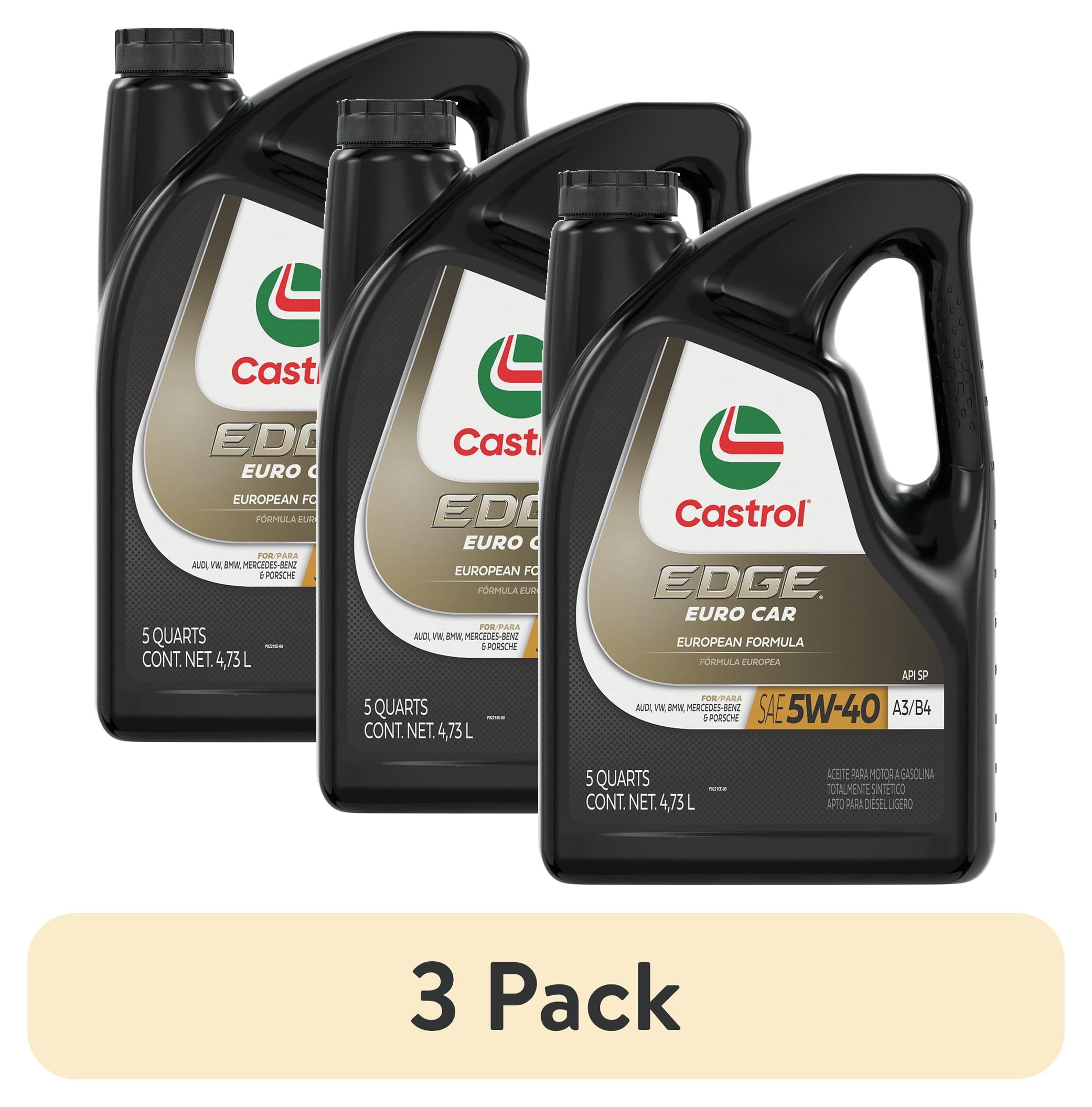 (3 pack) Castrol EDGE Euro 5W-40 A3/B4 Advanced Full Synthetic Motor ...
