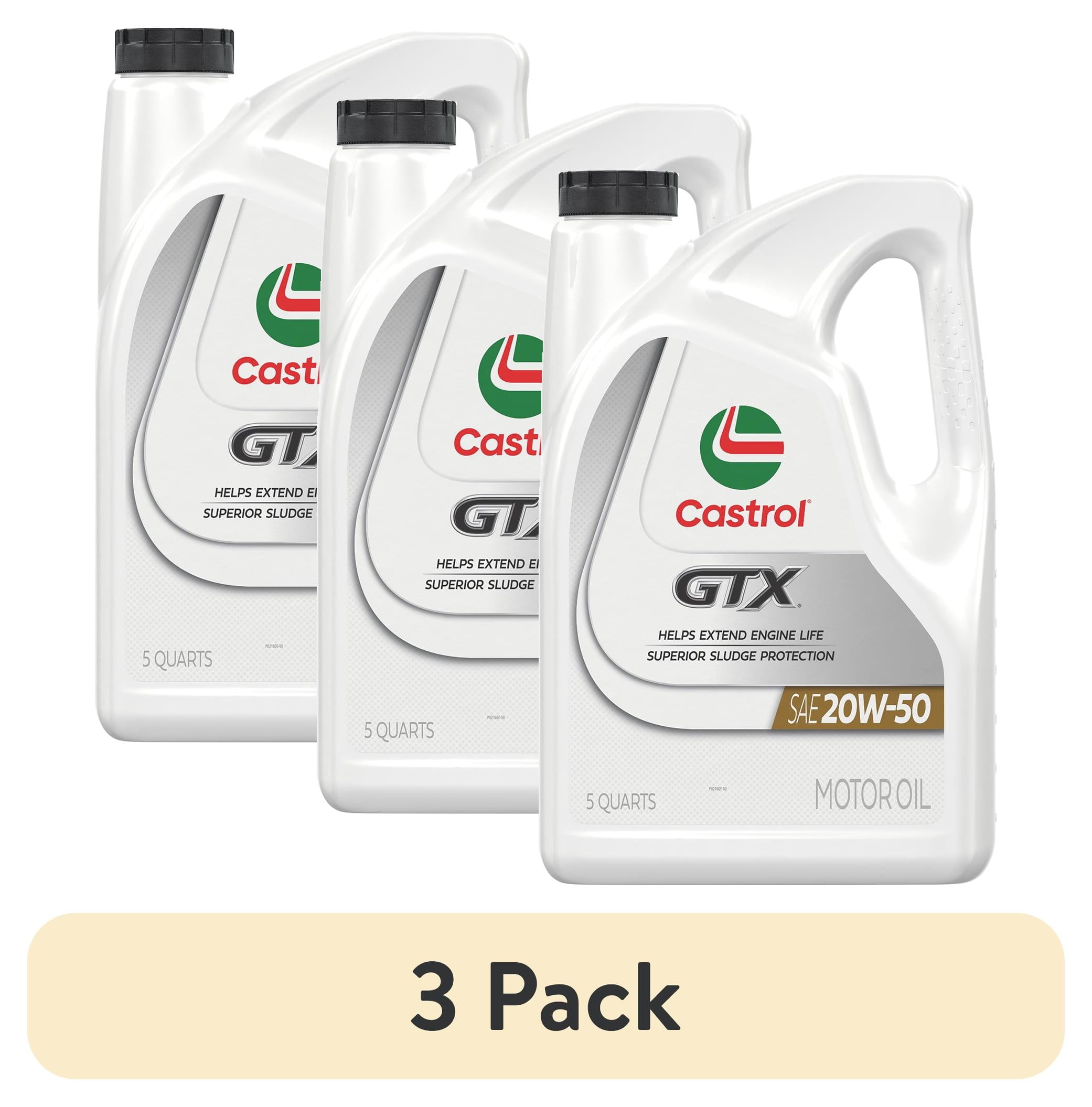 (3 pack) Castrol GTX 20W-50 Conventional Motor Oil, 5 Quarts - Walmart.com
