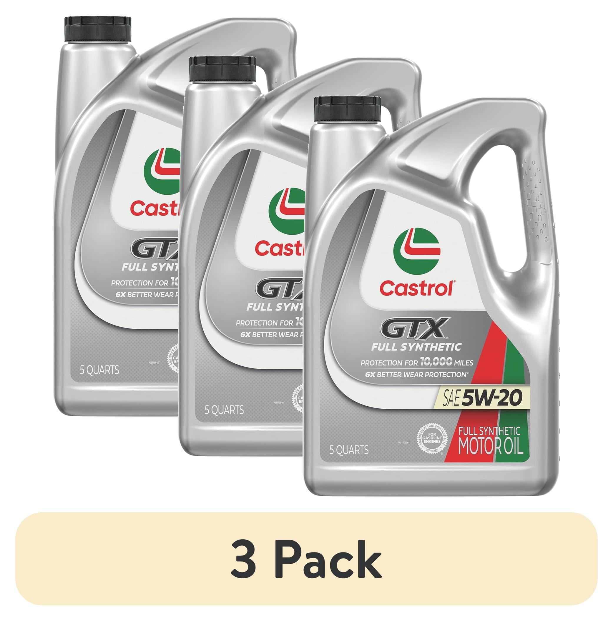 Castrol GTX Full Synthetic 5W-20 Motor Oil - 5 Quarts - Walmart.com