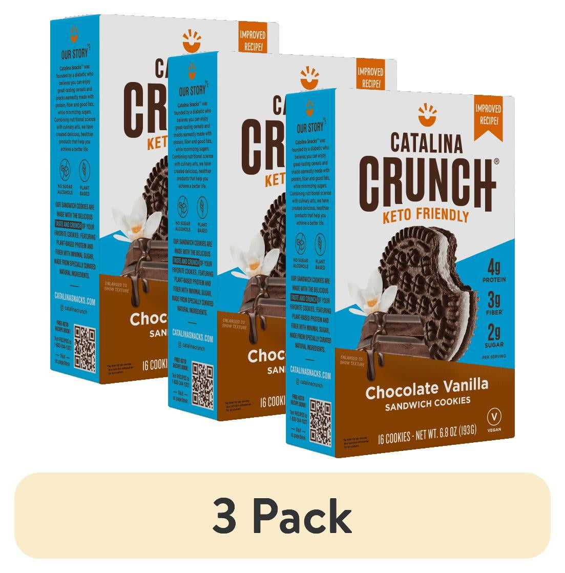 (3 pack) Catalina Crunch Chocolate Vanilla Keto Sandwich Cookies, 6.8 ...