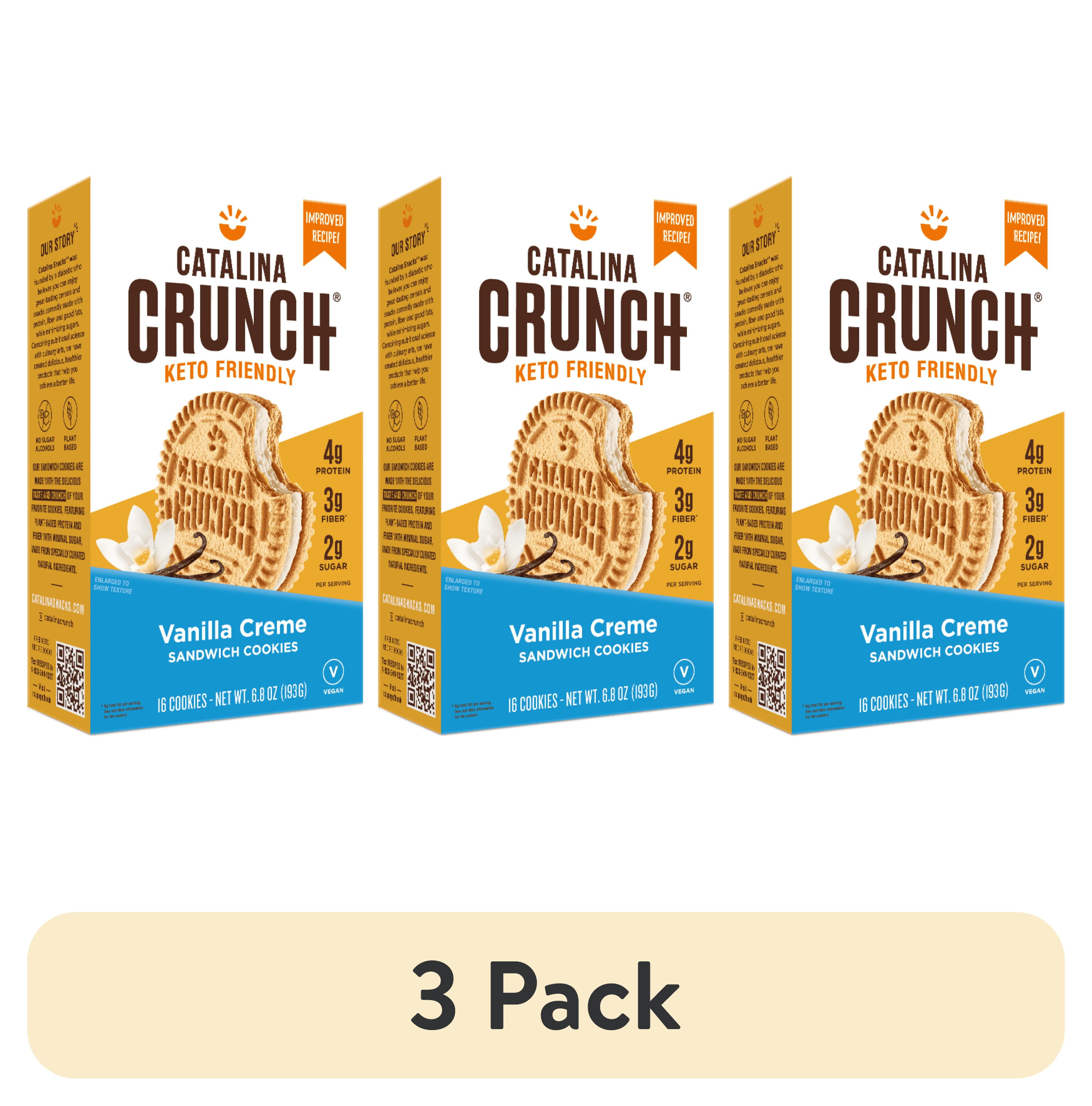 (3 pack) Catalina Crunch Vanilla Creme Keto Sandwich Cookies 6.8oz Box ...
