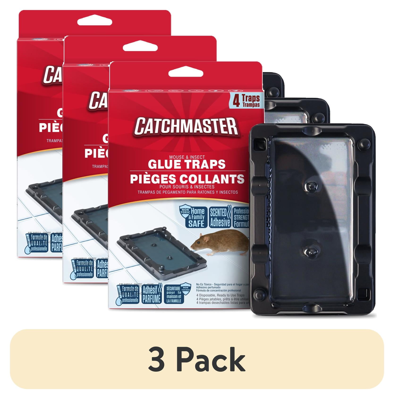 (3 pack) Catchmaster Mouse & Insect Solid Glue Traps 4 Count - Walmart.com