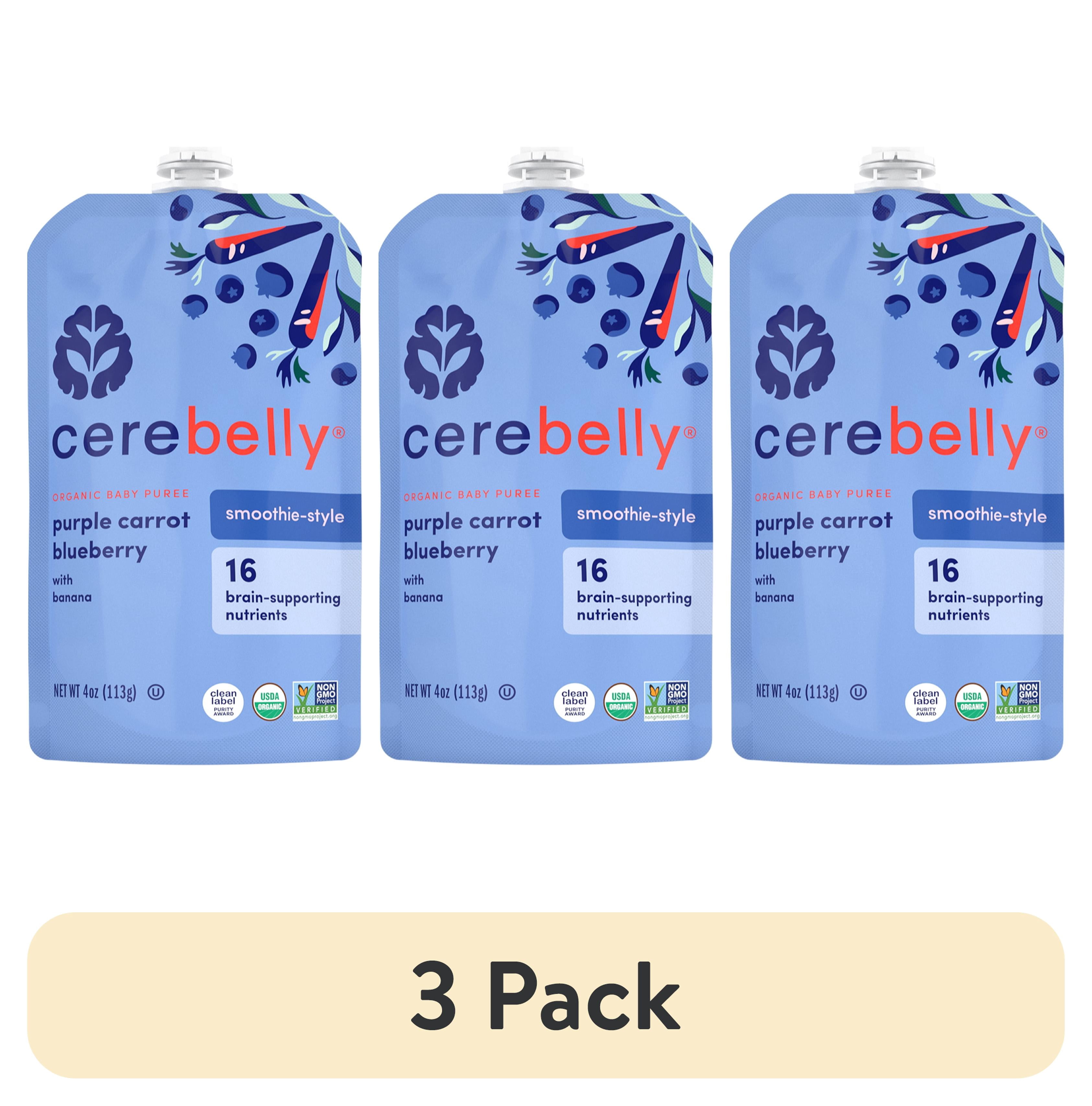 (3 pack) Cerebelly Organic Stage 2 Baby Food, Purple Carrot Blueberry ...