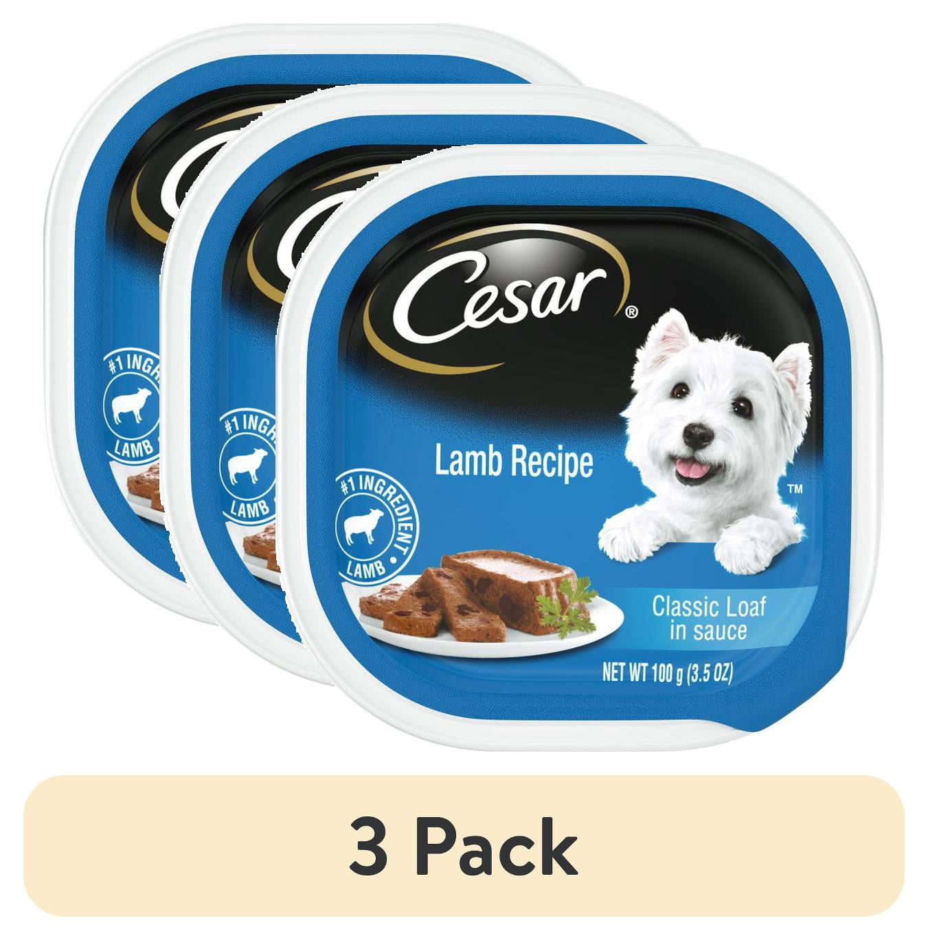 (3 pack) Cesar Classic Loaf In Sauce Lamb Recipe Wet Dog Food, 3.5 Oz ...