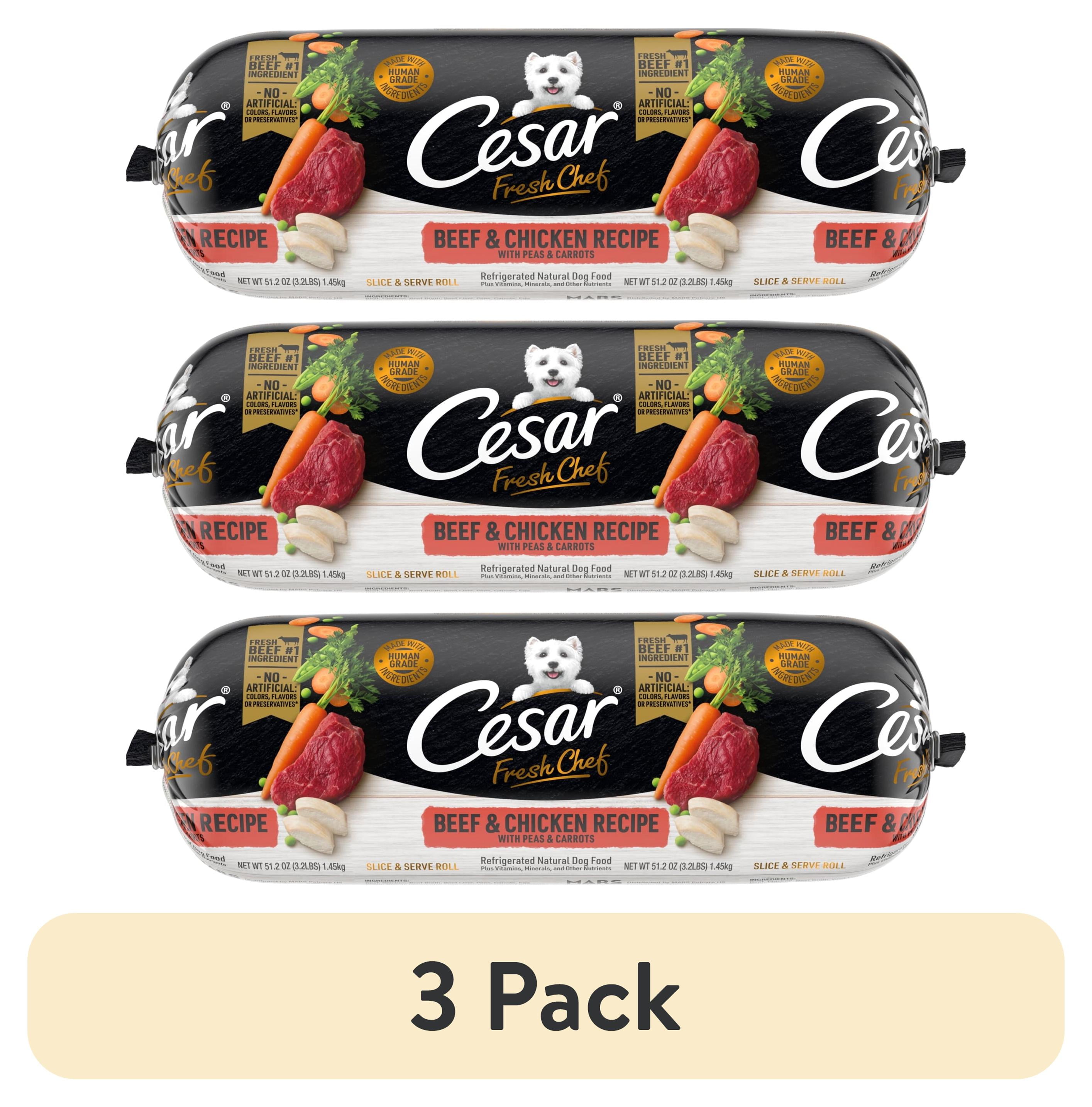 (3 pack) Cesar Fresh Chef Beef & Chicken With Peas & Carrots Wet Dog ...