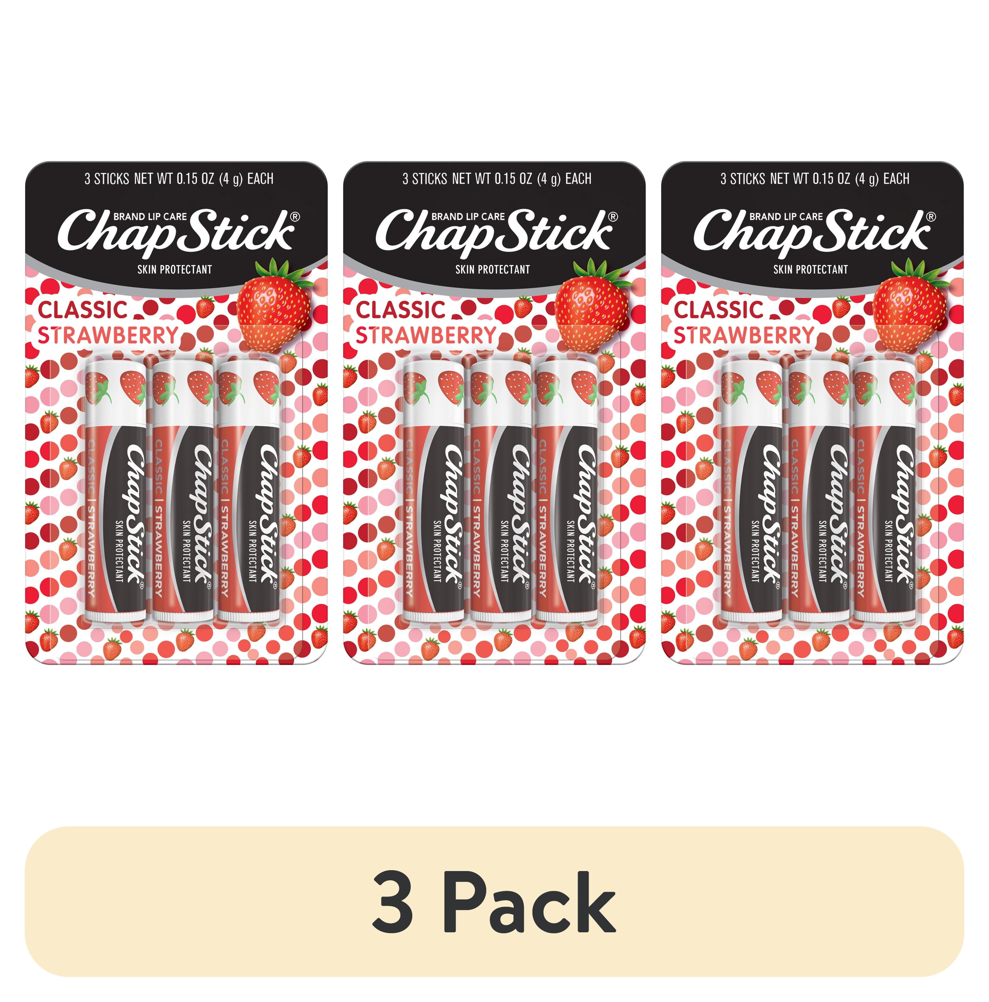 (3 pack) ChapStick Classic Lip Balm, Strawberry, 3 Count - Walmart.com