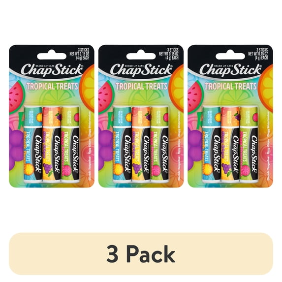 (3 pack) ChapStick Tropical Treats Flavored Lip Balm, Watermelon ...