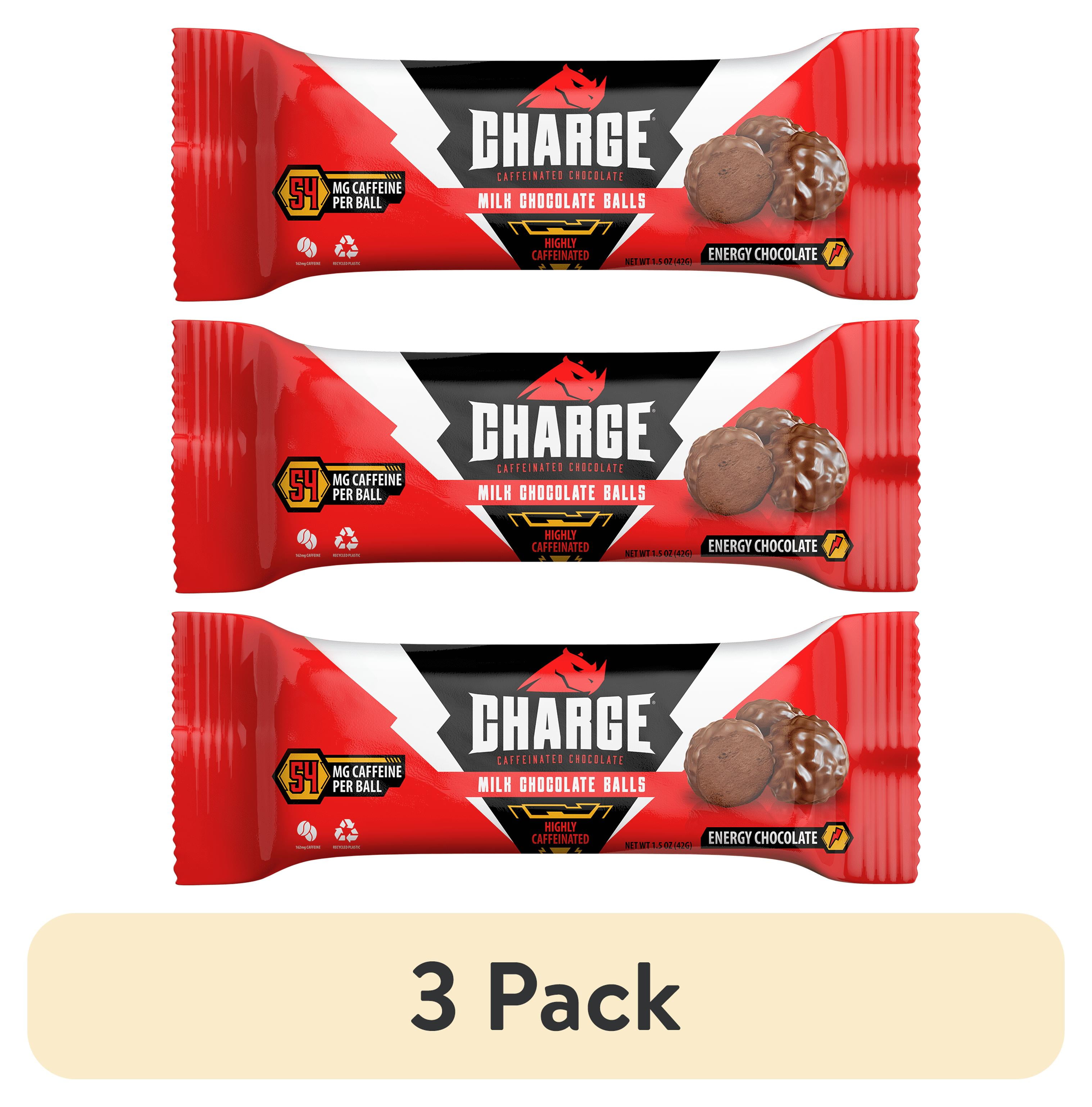 (3 pack) 3 Count, Charge Chocolate Milk Chocolate, Highly Caffeinated ...