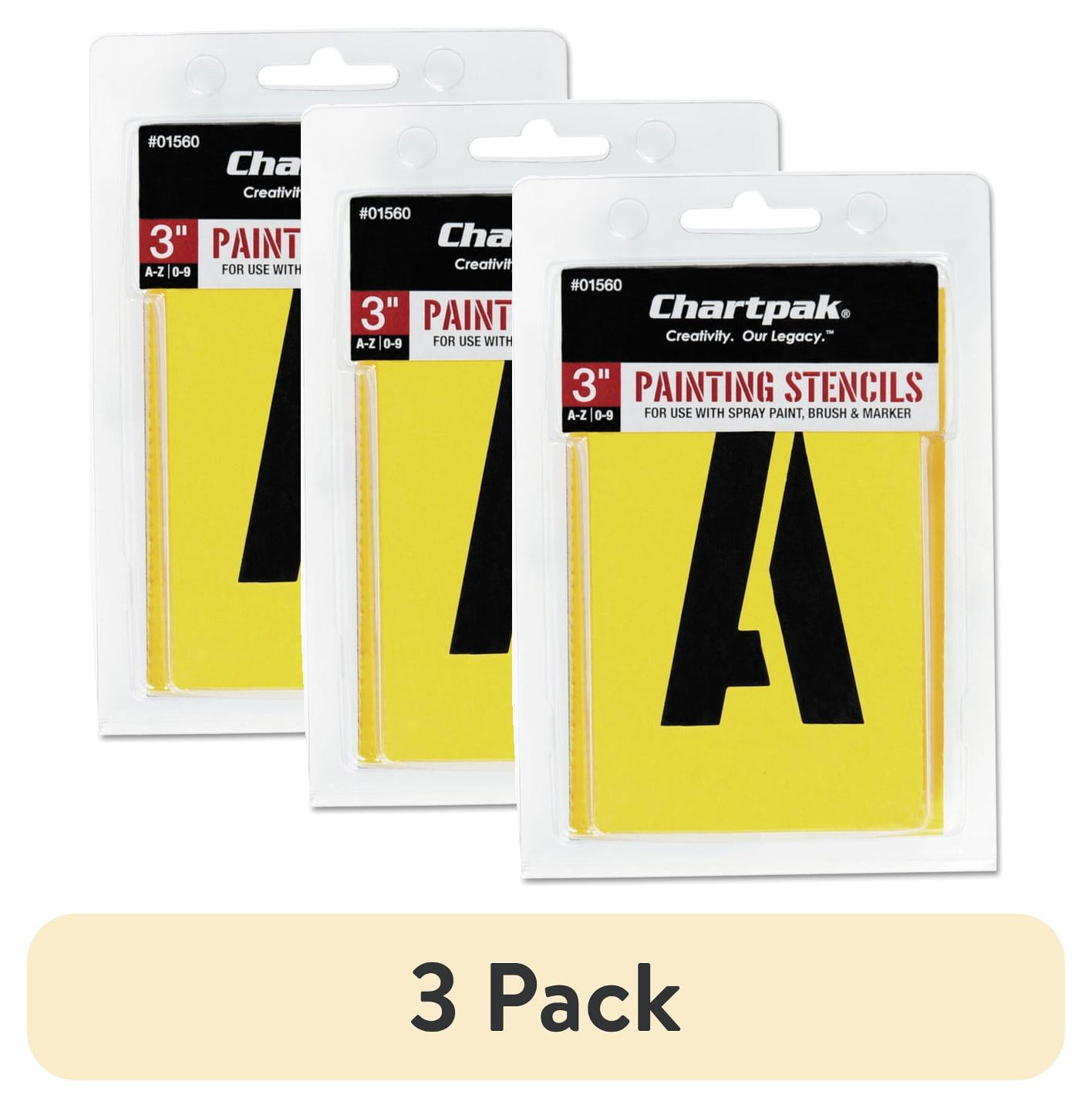 (3 pack) Chartpak, CHA01560, Painting Letters/Numbers Stencils, 35 ...