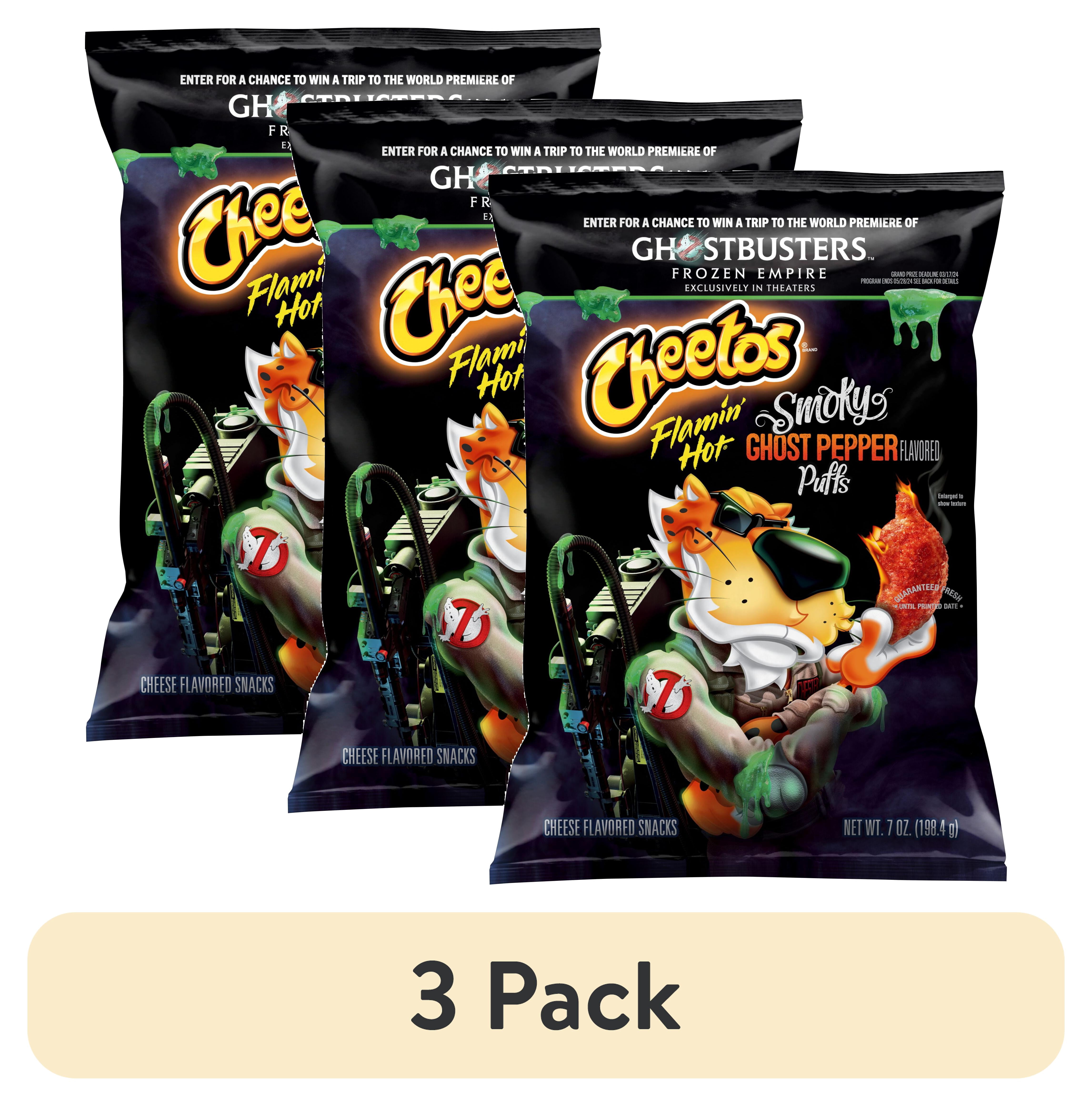 (3 pack) Cheetos Flamin’ Hot Smoky Ghost Pepper Puffs, 7 oz (Packaging ...