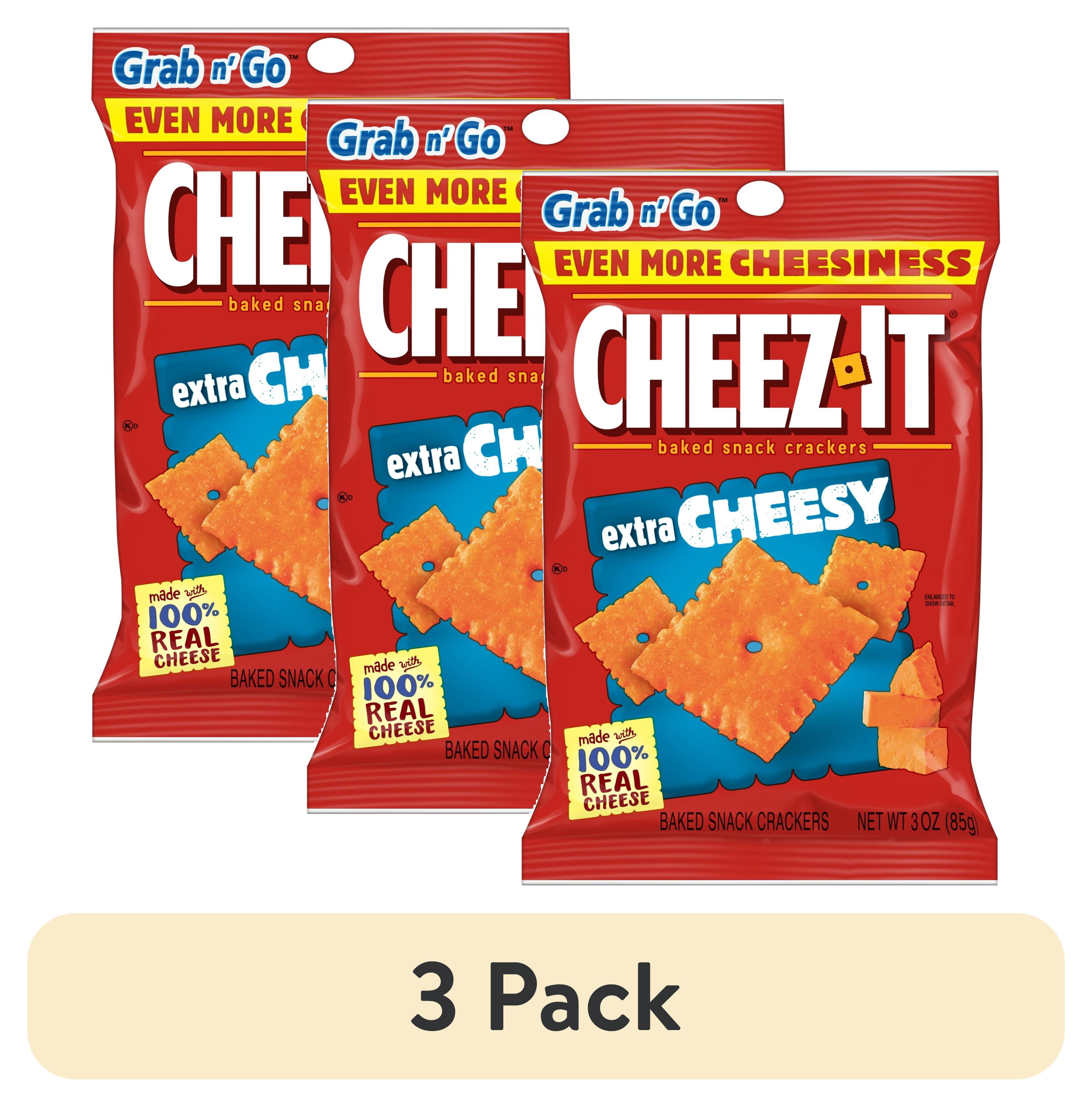 (3 pack) Cheez-It Extra Cheesy Cheese Crackers, Baked Snack Crackers, 3 ...