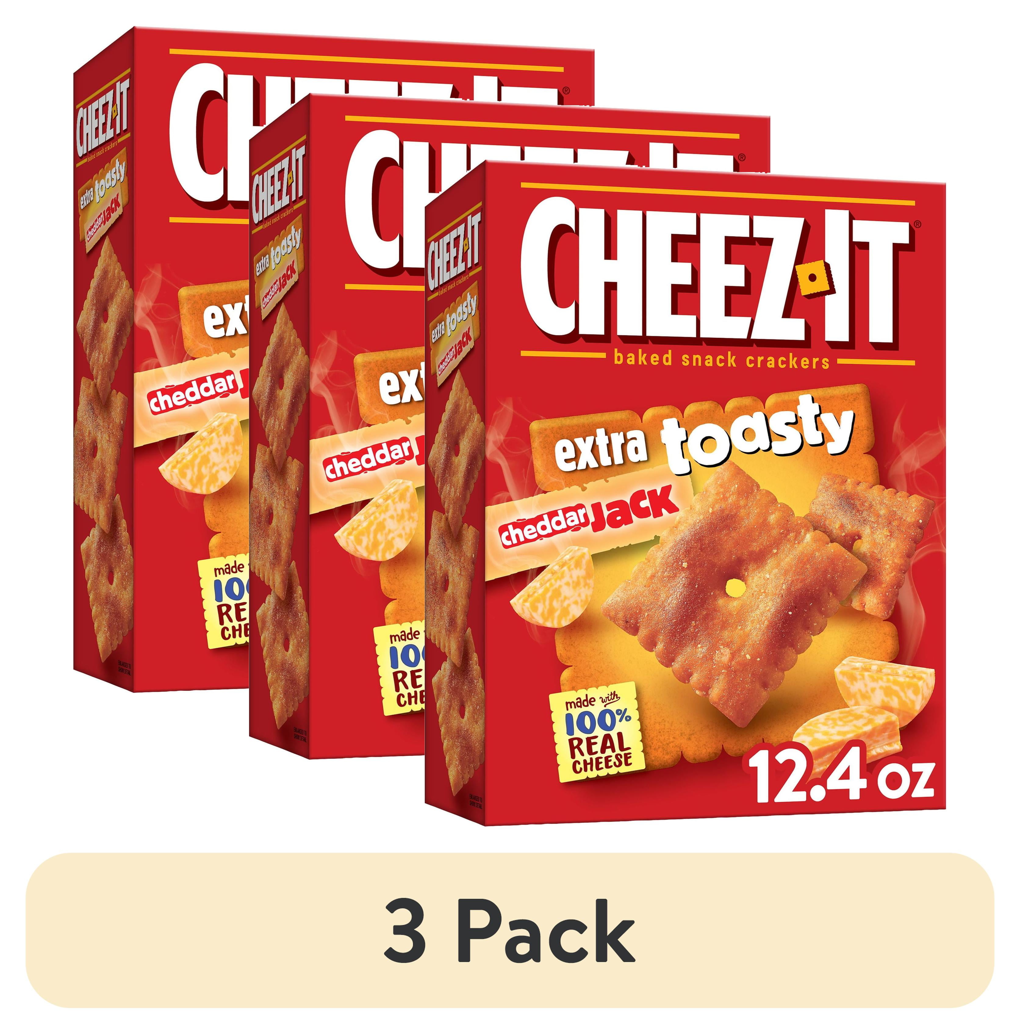 (3 pack) Cheez-It Extra Toasty Cheddar Jack Cheese Crackers, Baked ...