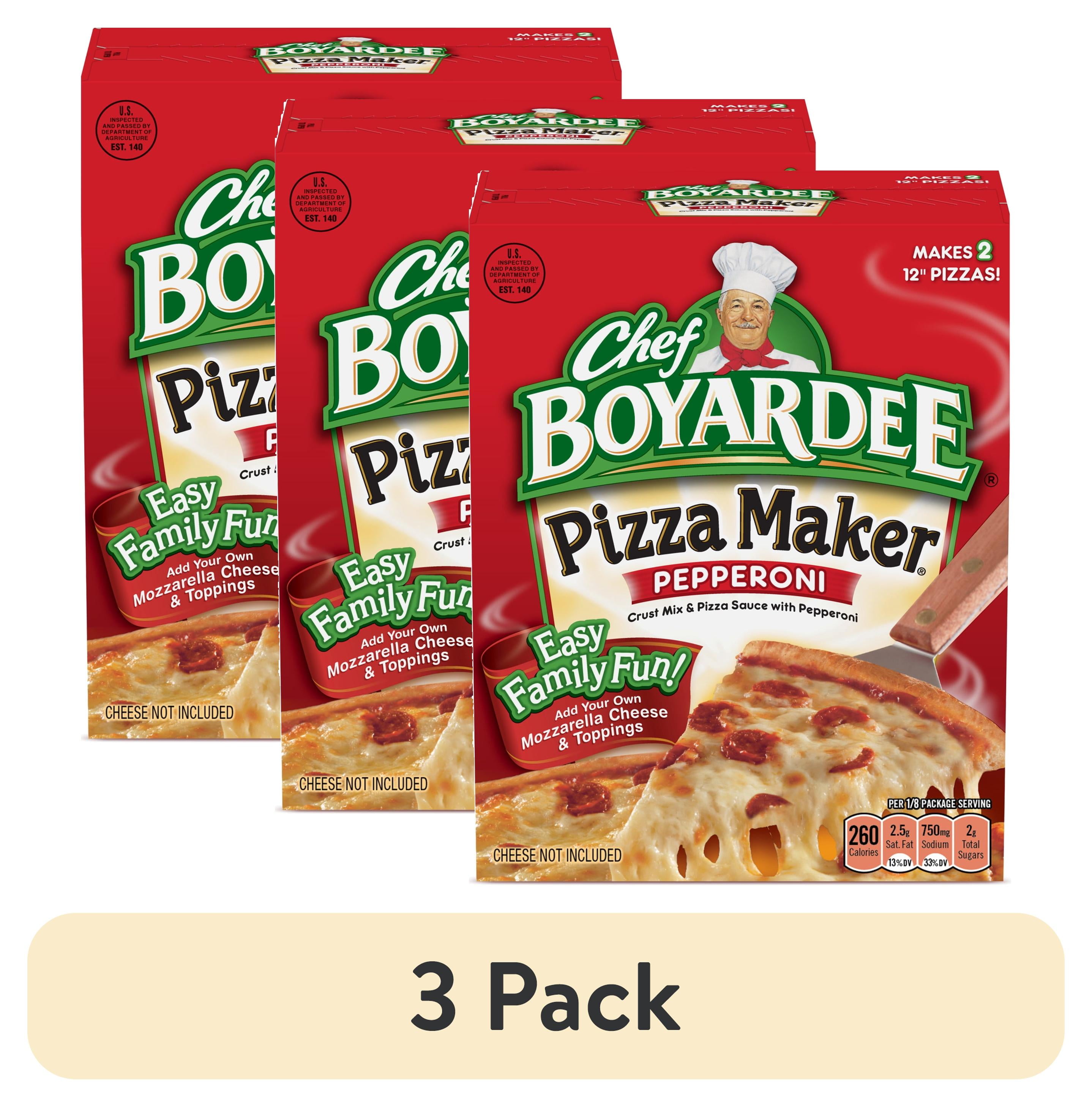 (3 pack) Chef Boyardee Pepperoni Pizza Maker, Crust Mix and Pizza Sauce ...