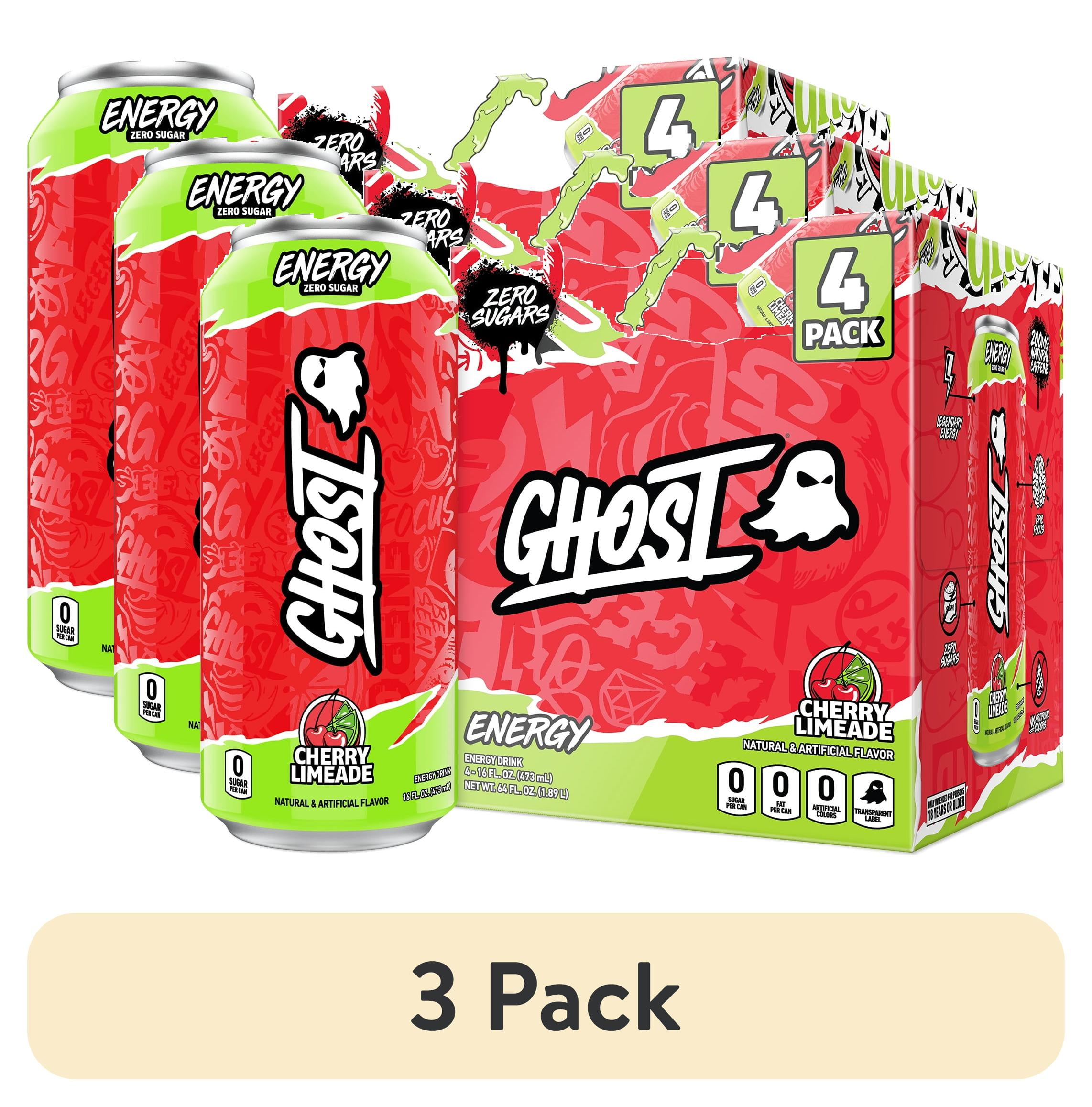 (3 pack) Cherry Limeade Energy Drink, Zero Sugars, 16 fl oz, 4 Pack ...