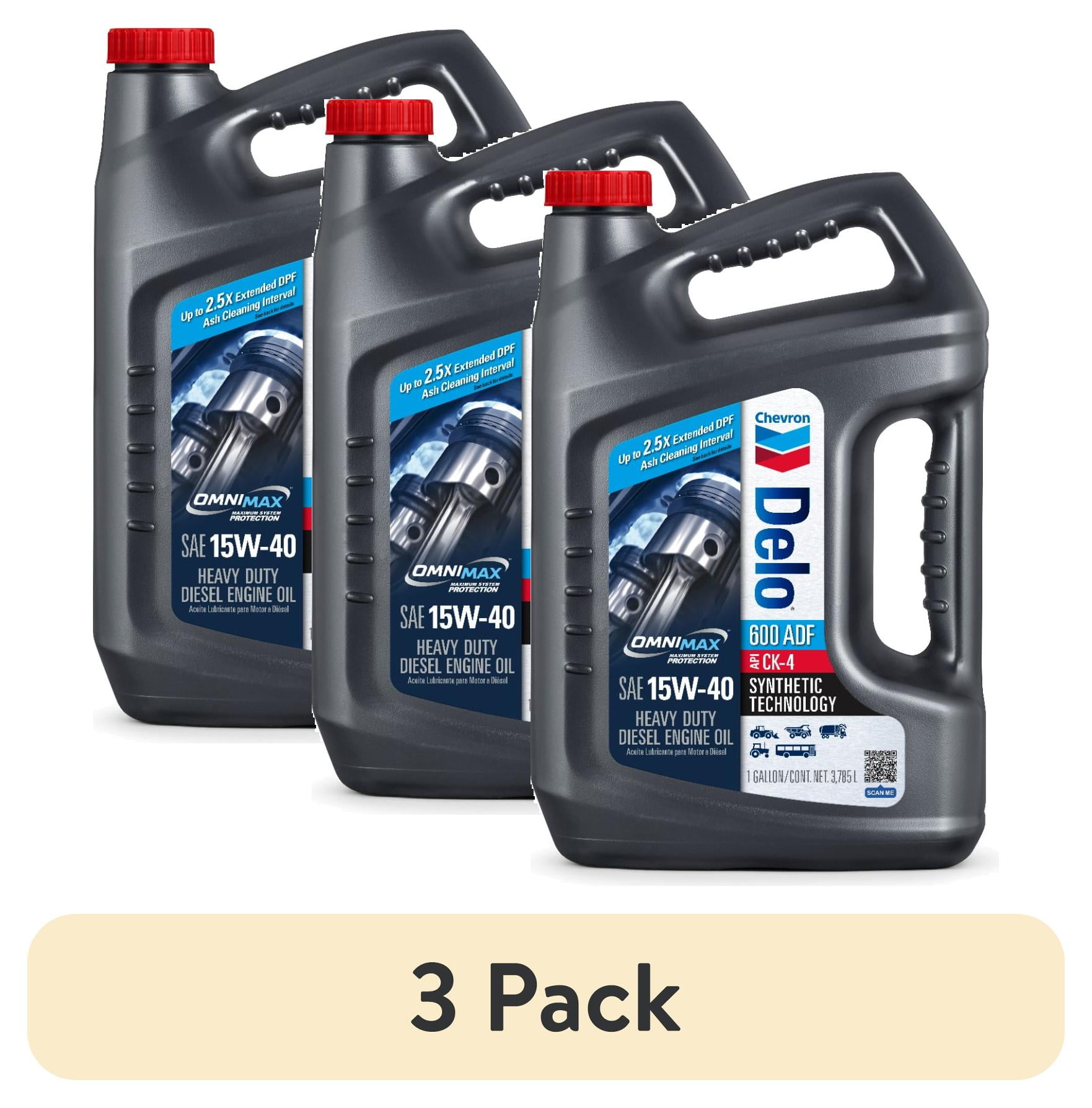 (3 pack) Chevron Delo 600 ADF 15W40 Heavy Duty Diesel Motor Oil, 1 ...