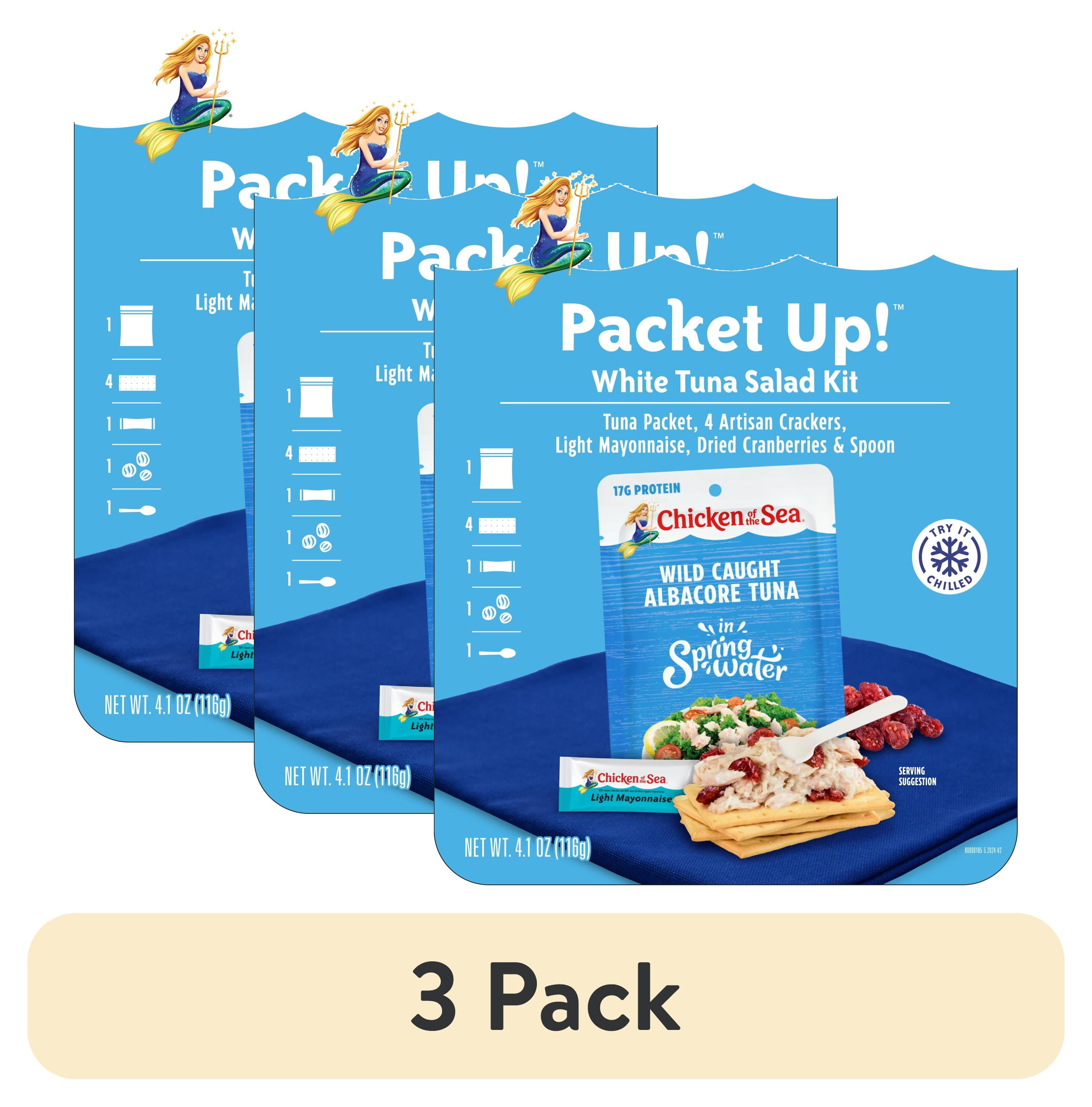 (3 pack) Chicken of the Sea Packet Up! White Tuna Salad Kit 4.1 oz ...