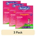 (3 pack) Children's Benadryl Allergy Relief Chewable Tablets, Grape, 20 ...