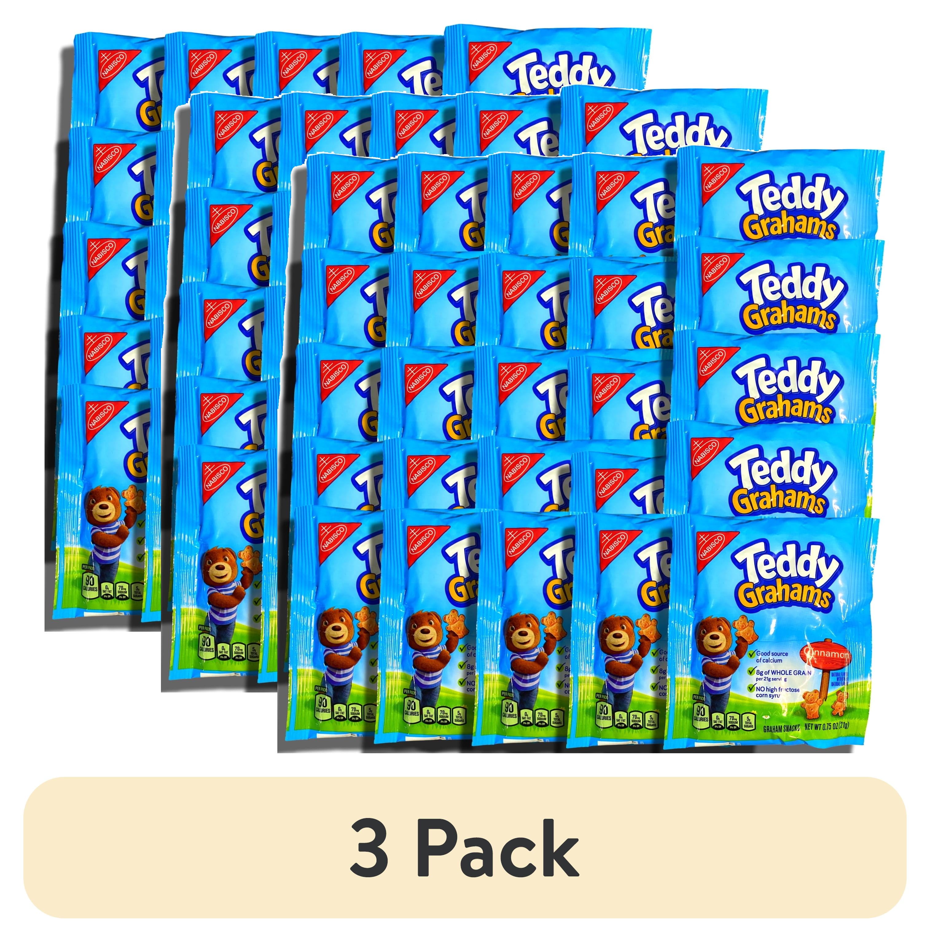 (3 pack) Cinnamon Teddy Bear Graham Crackers Snack Packs | .75 Oz | 25 ...