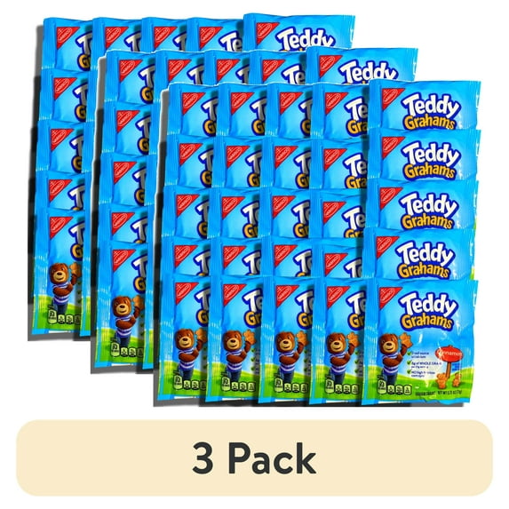 (3 pack) Cinnamon Teddy Bear Graham Crackers Snack Packs | .75 Oz | 25 ...