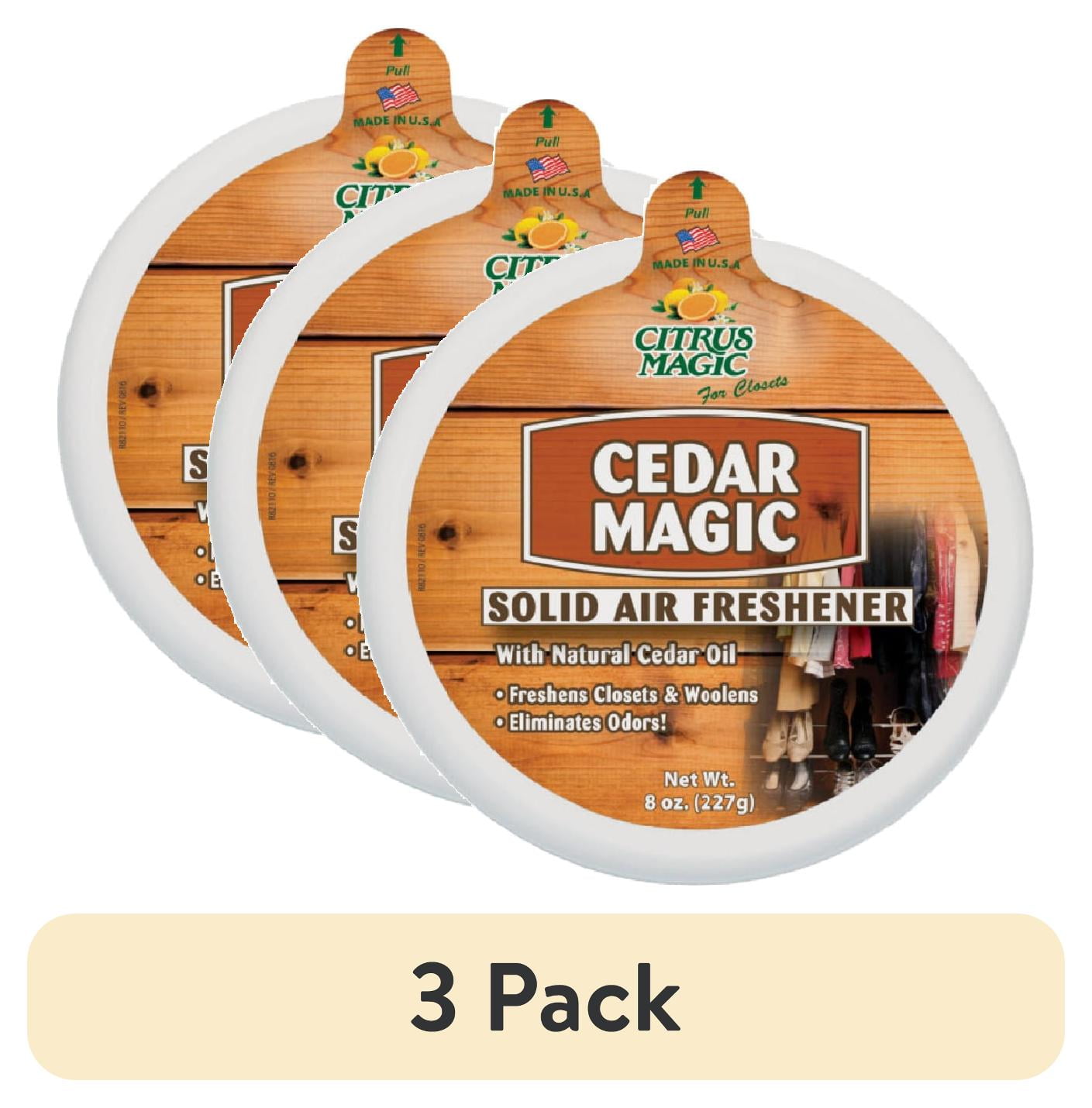 (3 pack) Citrus Magic For Closets Odor Absorbing Solid Air Freshener, Cedar Closet, 8-Ounce ...