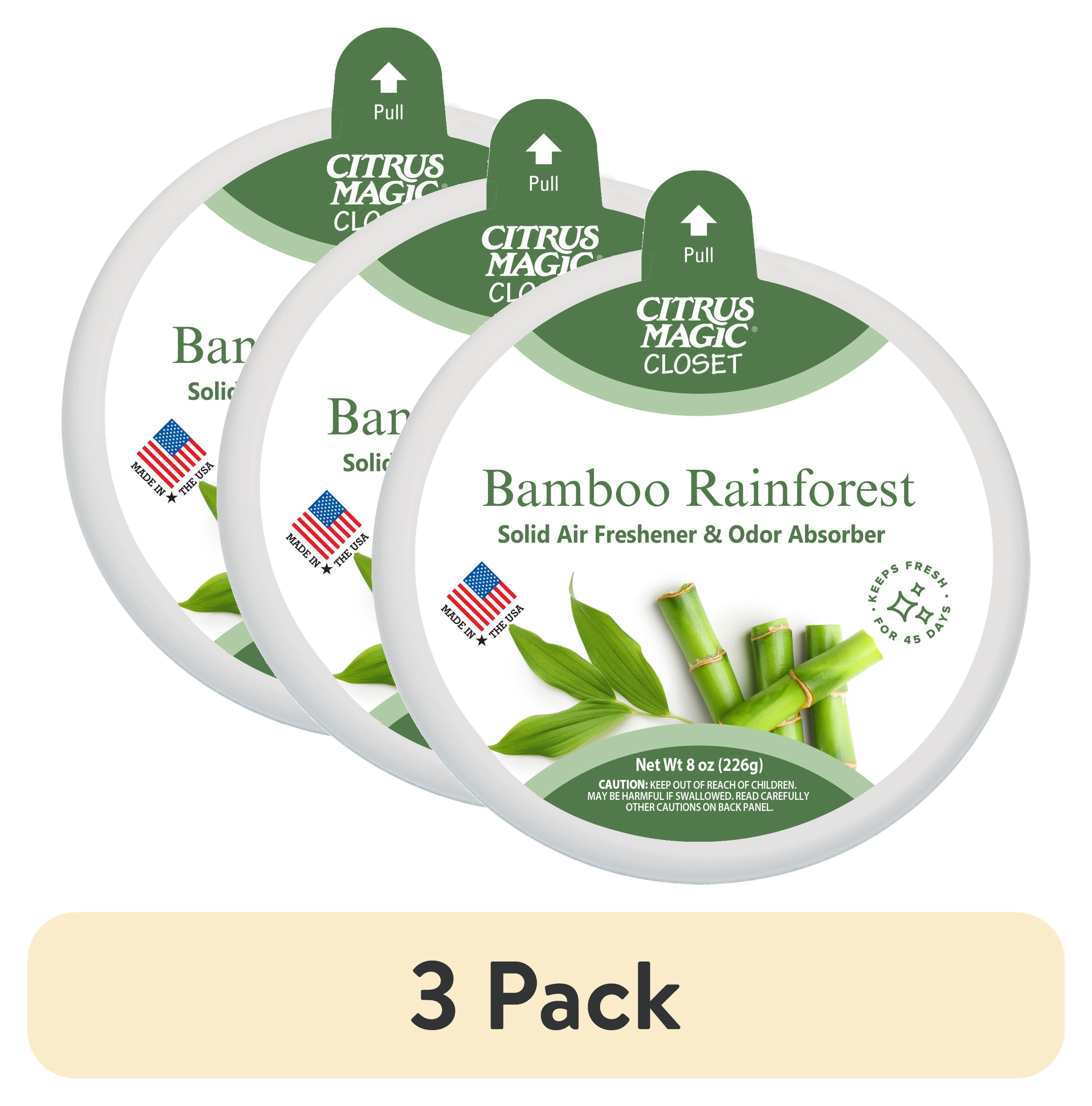 (3 pack) Citrus Magic For Closets Odor Absorbing Solid Air Freshener, Bamboo Rainforest, 8 oz ...