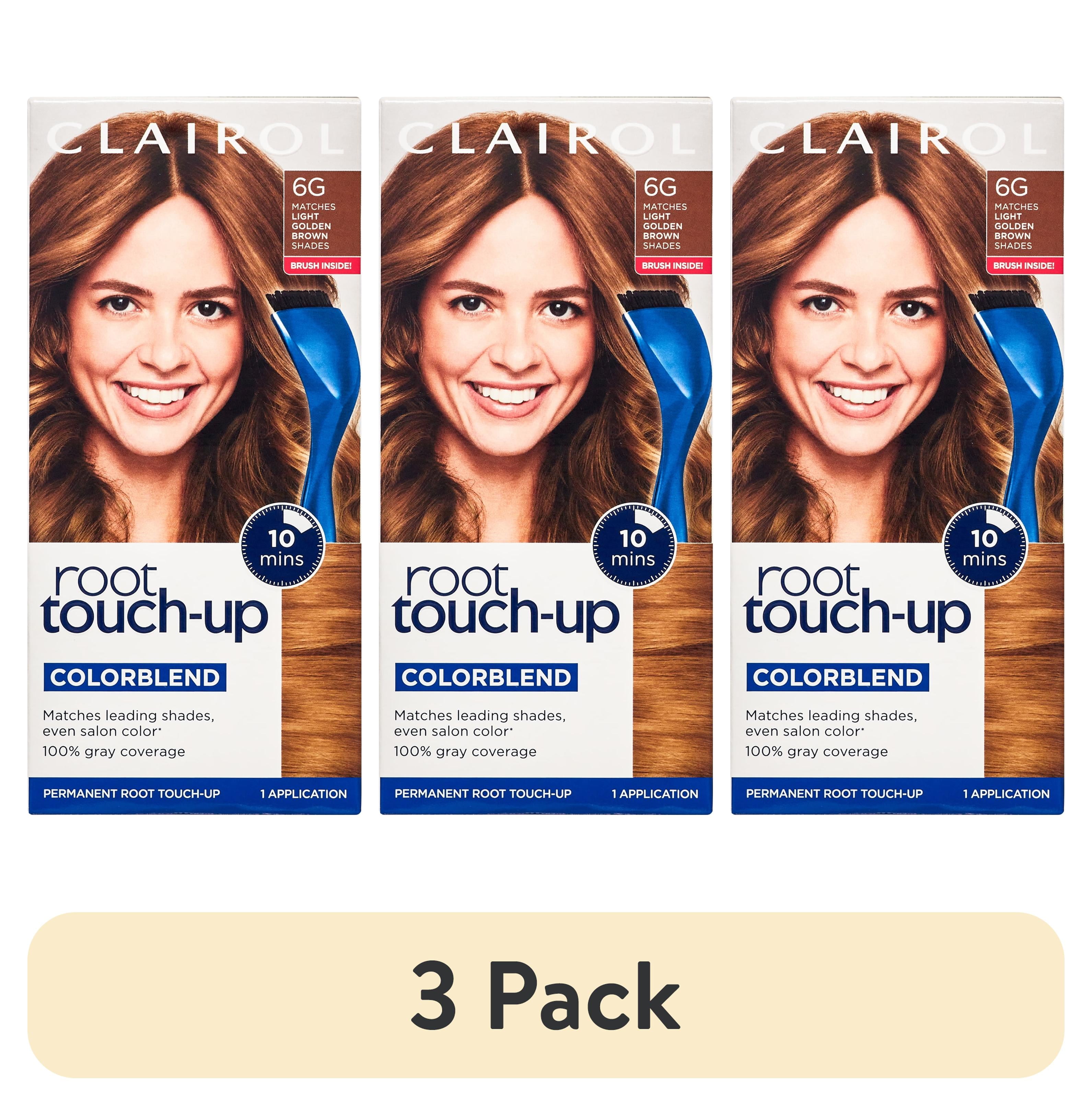 (3 pack) Clairol Root Touch-Up Nice'n Easy Permanent Hair Dye, 6G Light ...