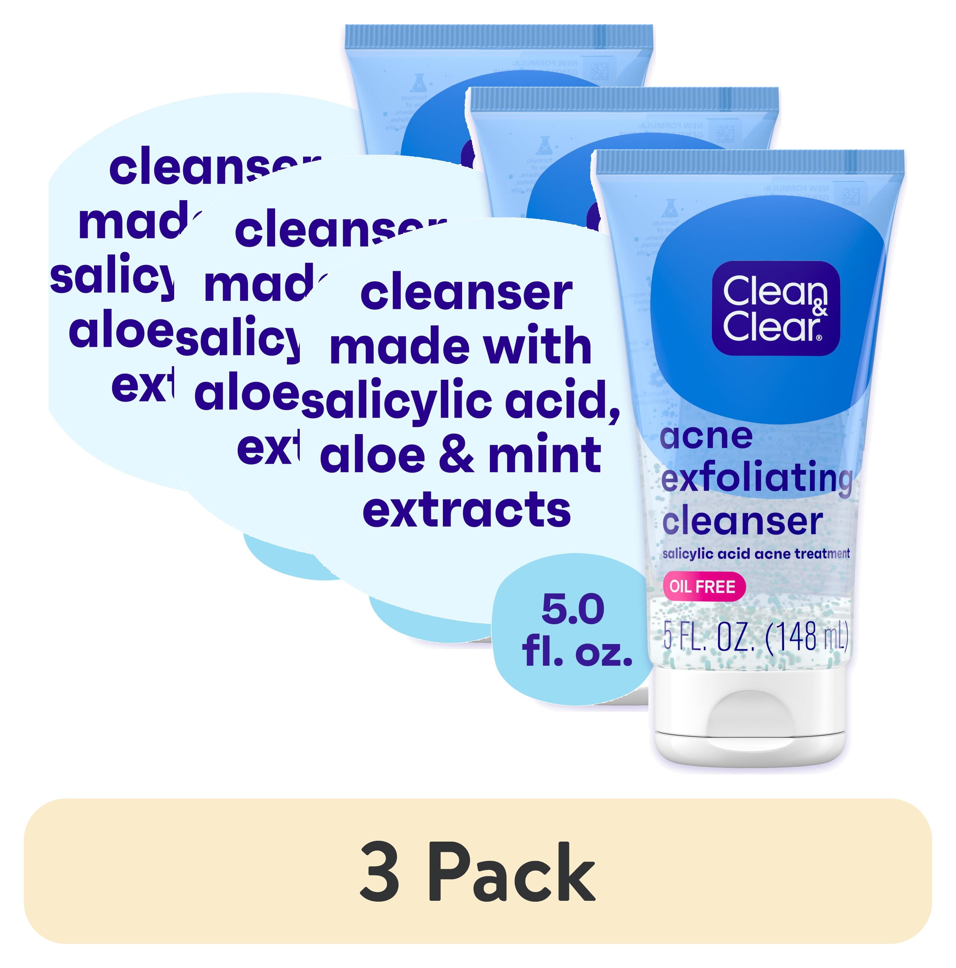 (3 pack) Clean & Clear Acne Triple Clear Exfoliating Facial Scrub, 5 oz ...