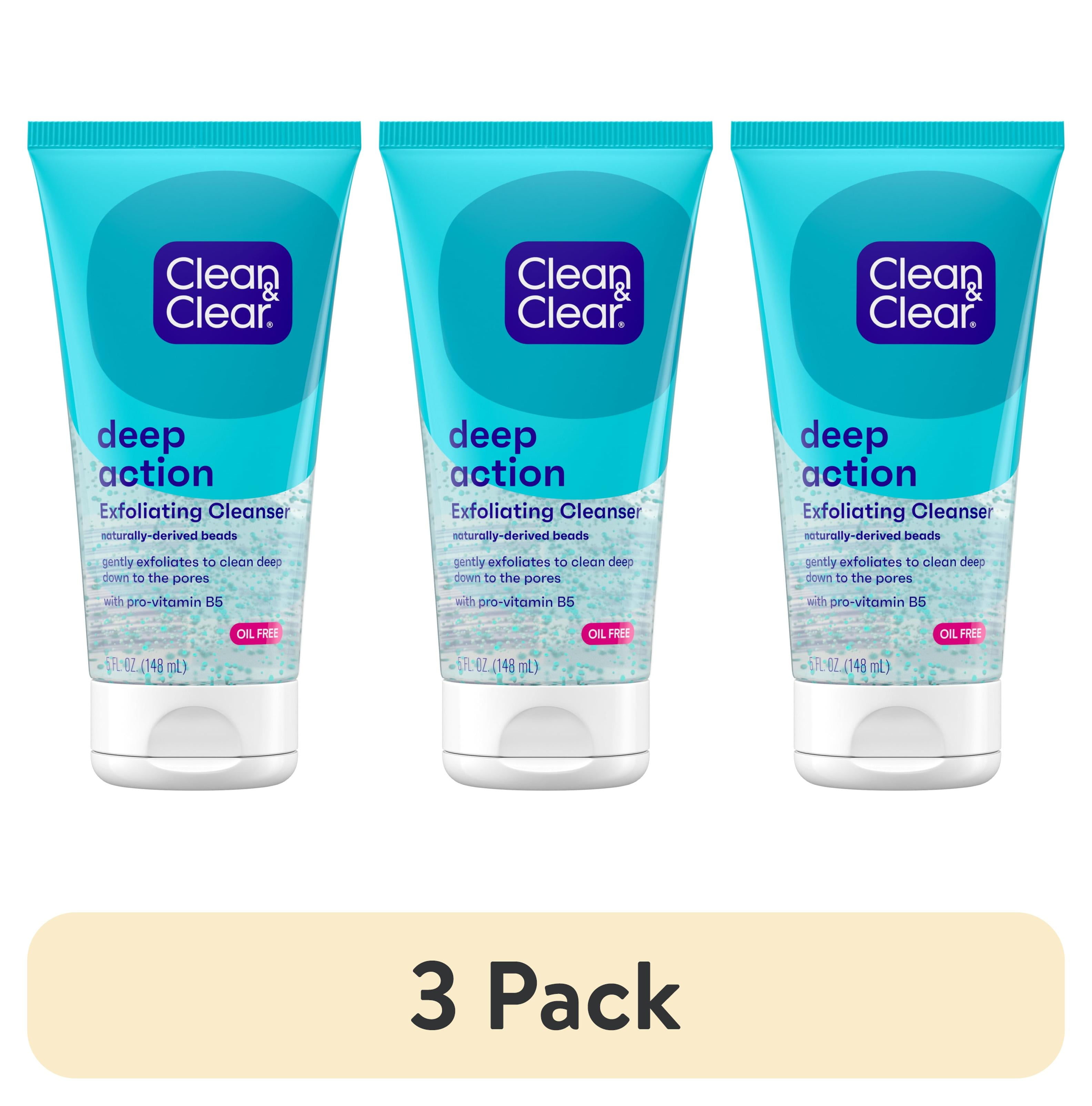 (3 pack) Clean & Clear Deep Action Exfoliating Face Wash, 5 fl. oz ...