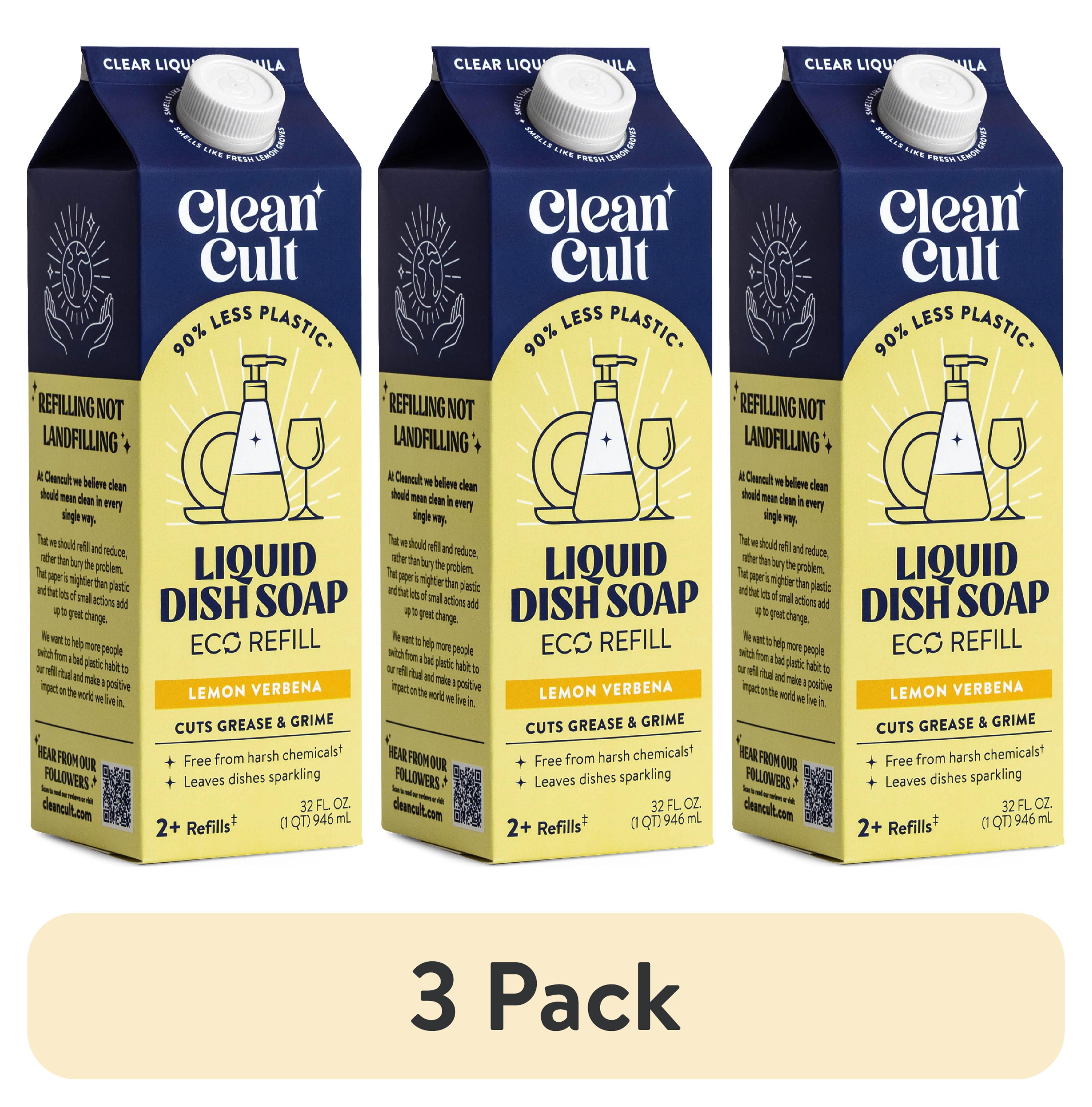 (3 pack) Cleancult Dish Soap Refill, Nature-Inspired Ingredients, Lemon ...