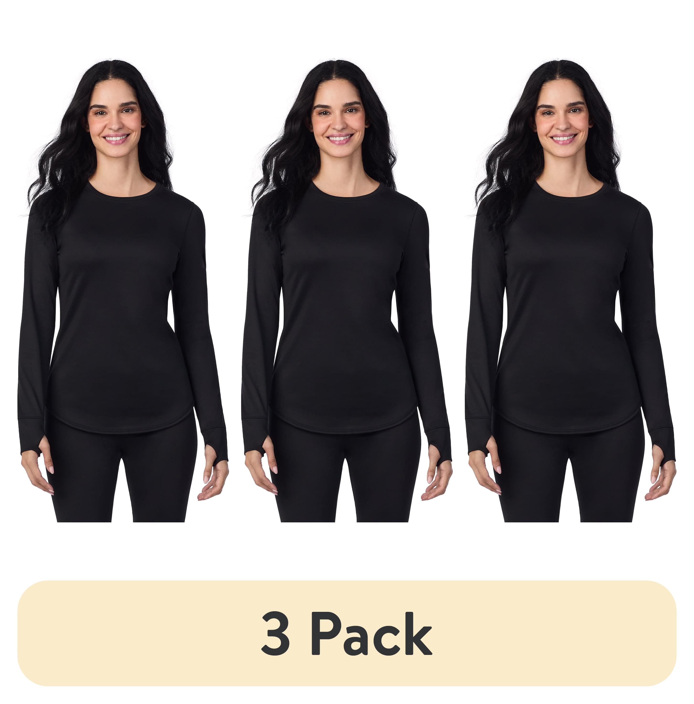 (3 pack) ClimateRight by Cuddl Duds Women's Thermal Guard Base layer ...