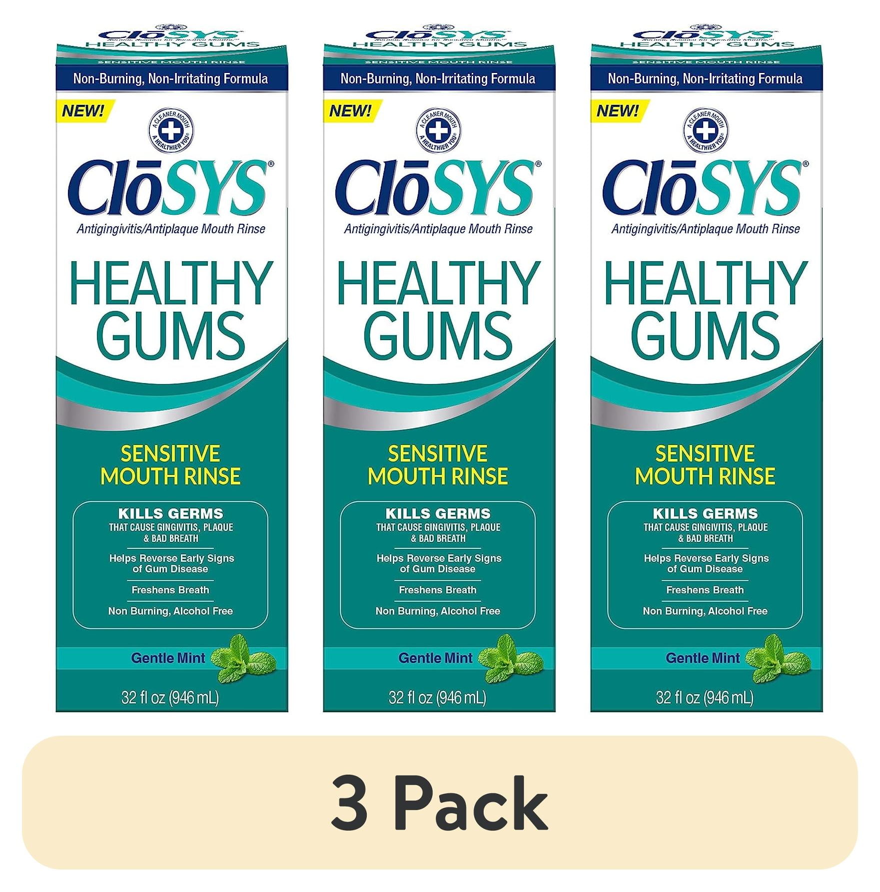 (3 pack) CloSYS Healthy Gums Oral Mouthwash, Gentle Mint, 32OZ ...