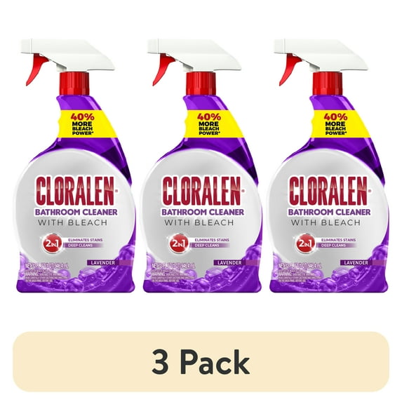 (3 pack) Cloralen All Purpose Bathroom Cleaner Spray w/Bleach, Lavender ...