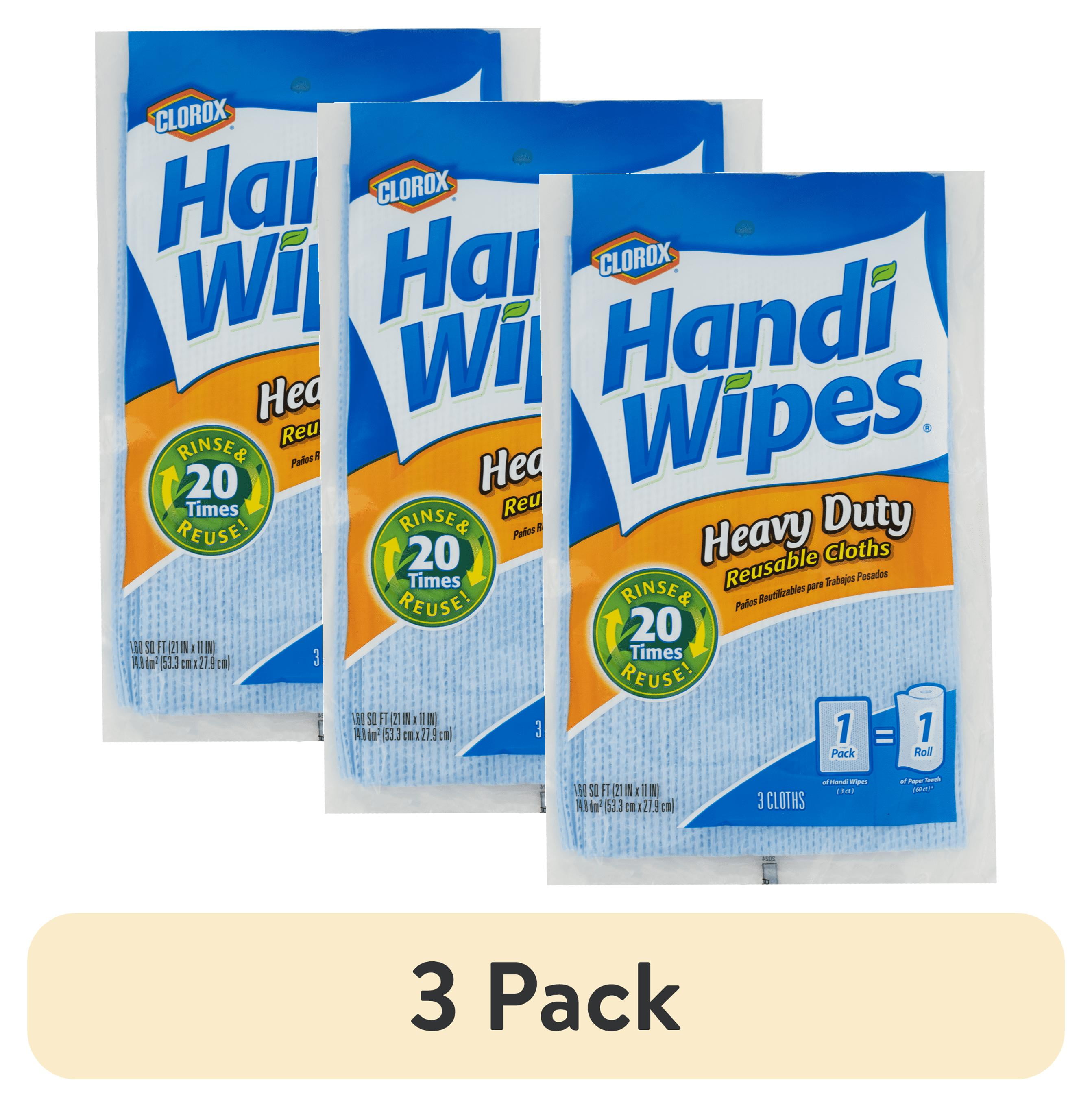 (3 pack) Clorox Handi Wipes Heavy Duty Reusable Cloths, 3 Count ...