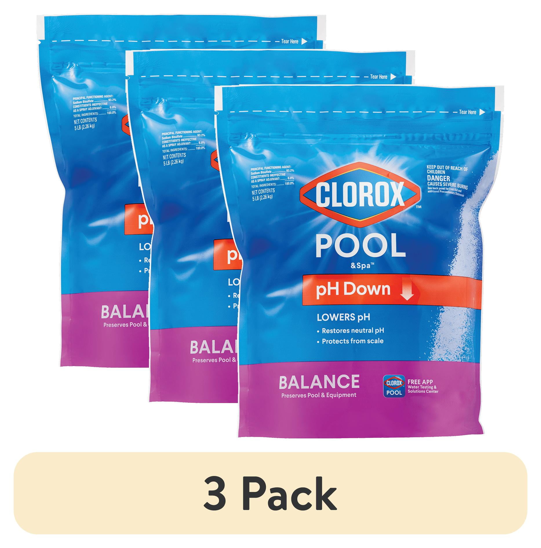(3 pack) Clorox Pool&Spa pH Down, Reduces pH in Swimming Pools, 5 lb ...