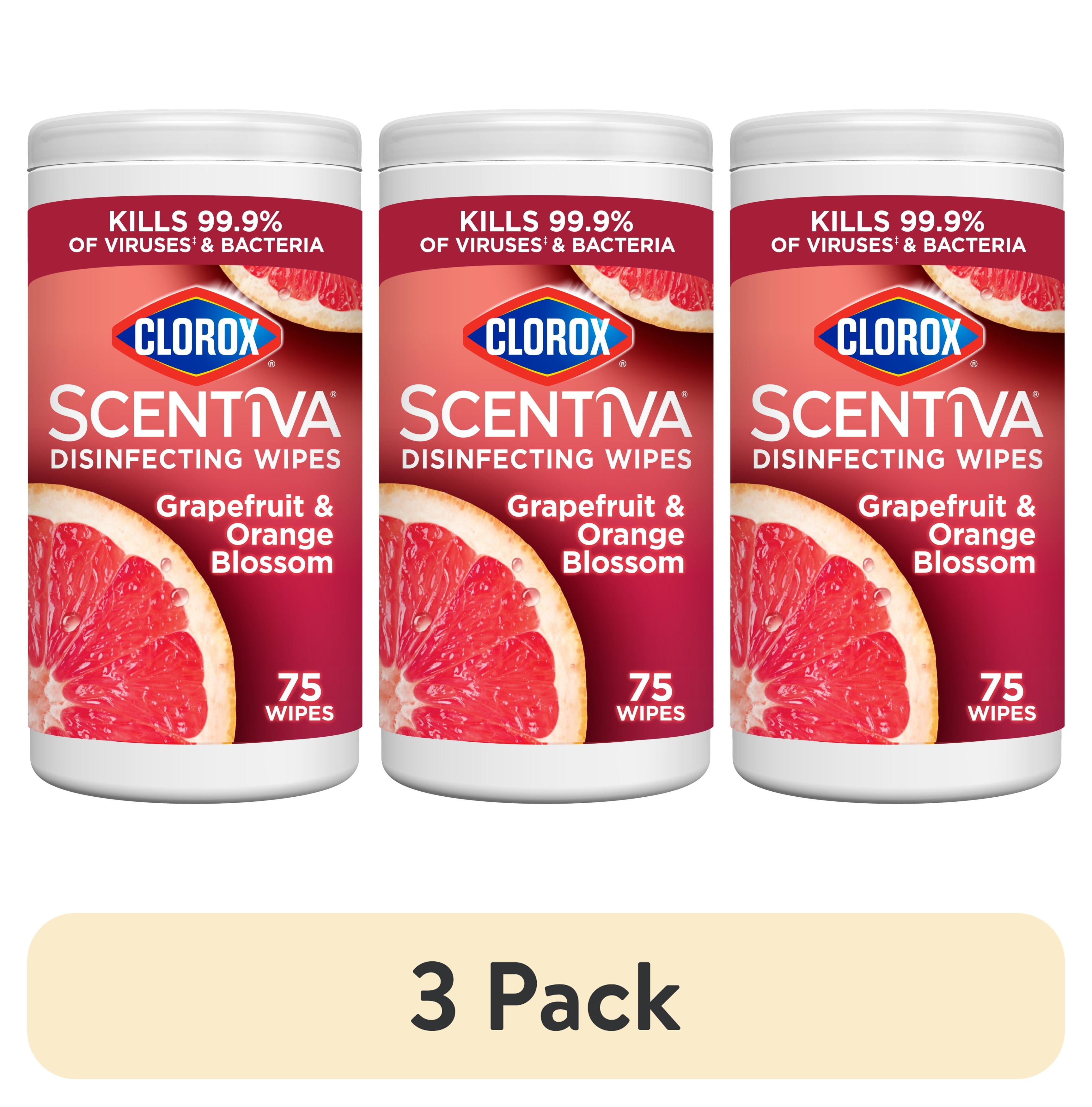 (3 pack) Clorox Scentiva Bleach-Free Cleaning Wipes, Grapefruit ...