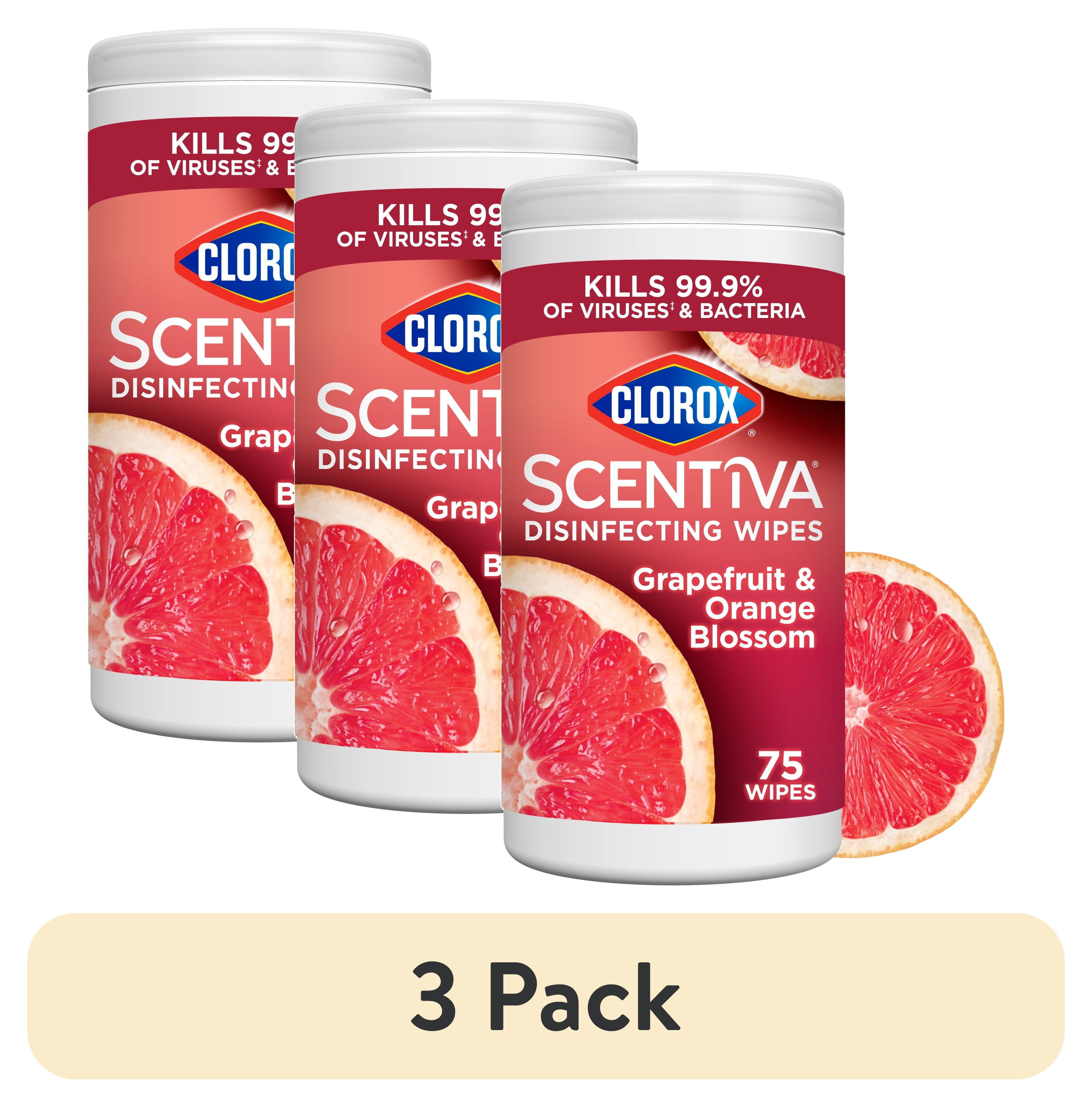 (3 pack) Clorox Scentiva Bleach-Free Cleaning Wipes, Grapefruit ...