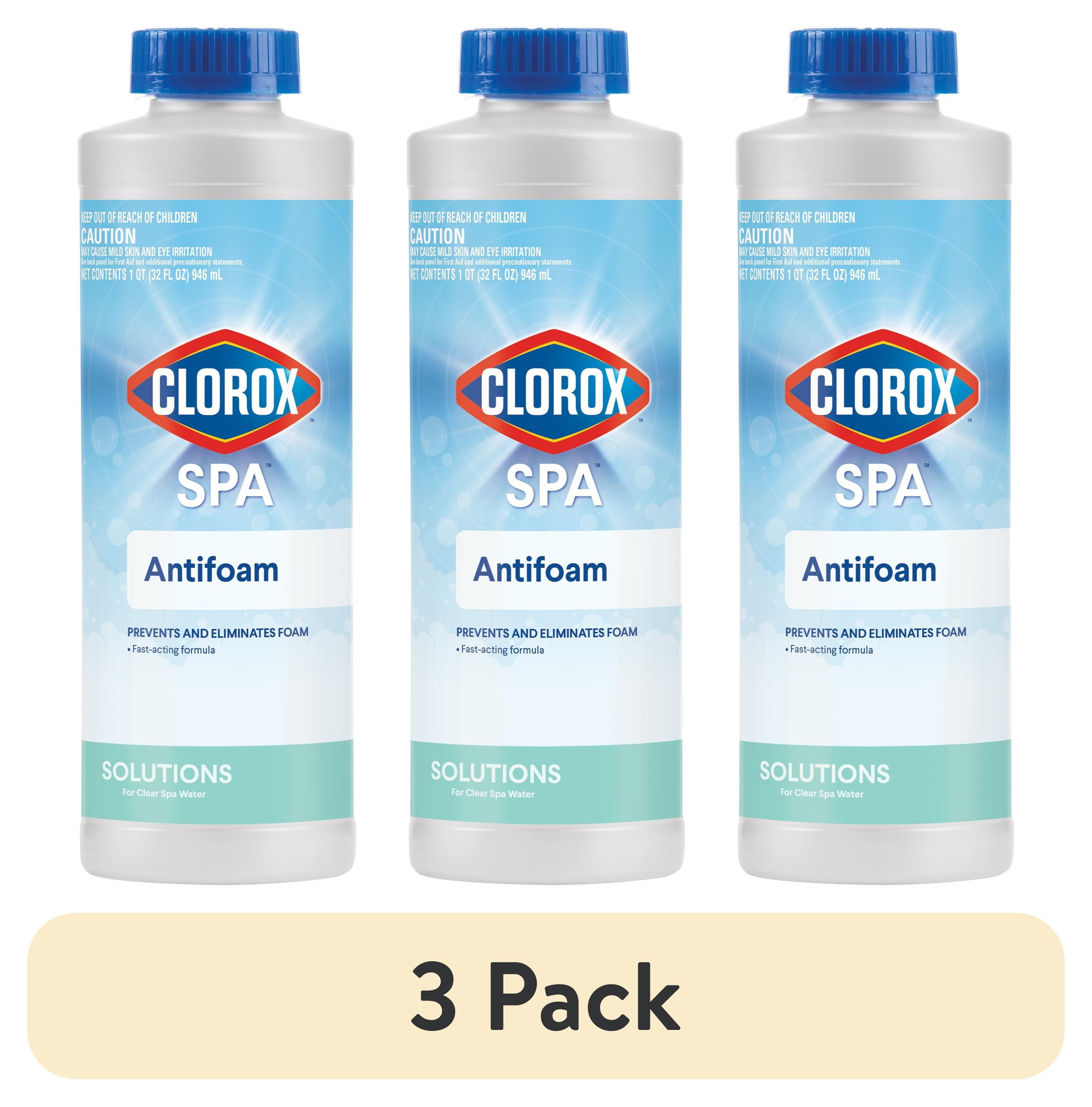 (3 pack) Clorox Spa Liquid Antifoam Pool Water Balancers Solution ...