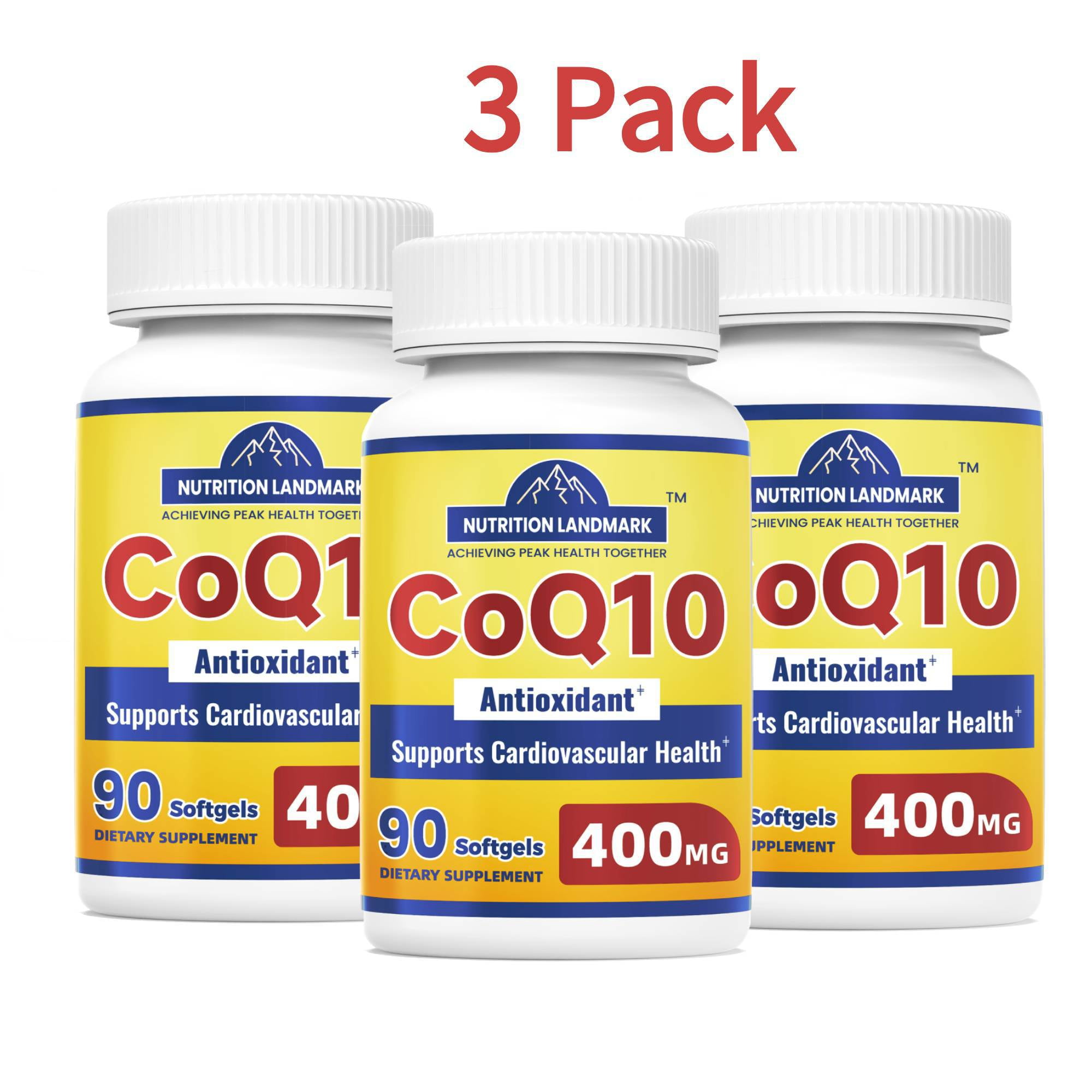 3 pack CoQ10 400mg Softgels - Premium Coenzyme Q10 - Co Q-10 400mg ...